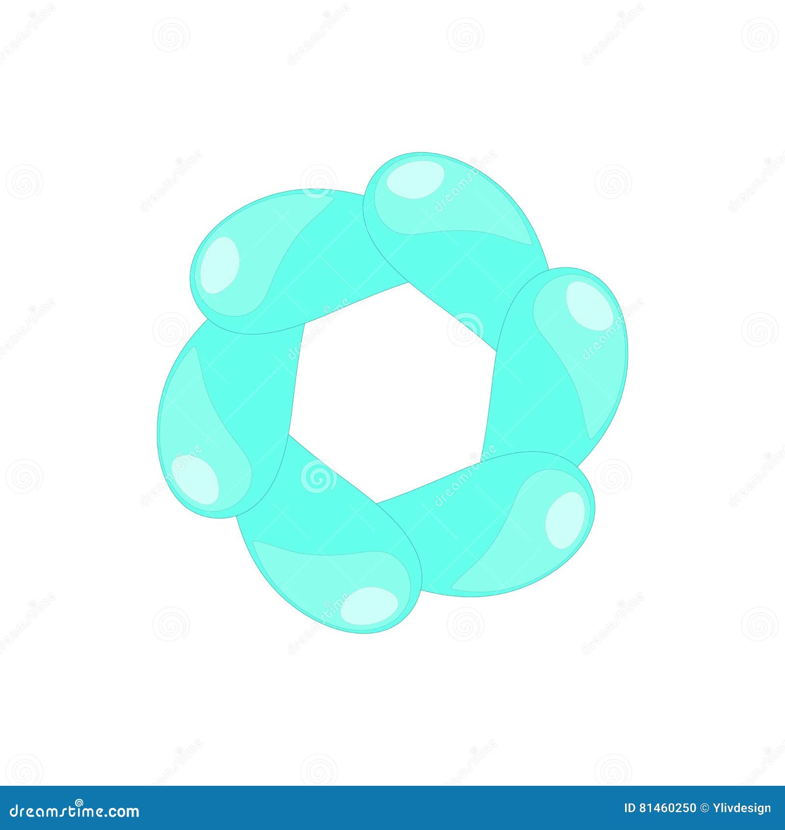 Light Sky Blue Abstract Shape Icon, Cartoon Style Stock Vector ...