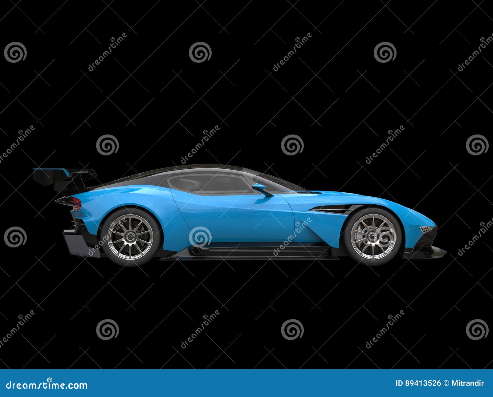 Light Sky Blue Awesome Modern Race Car - Side View Stock Illustration ...