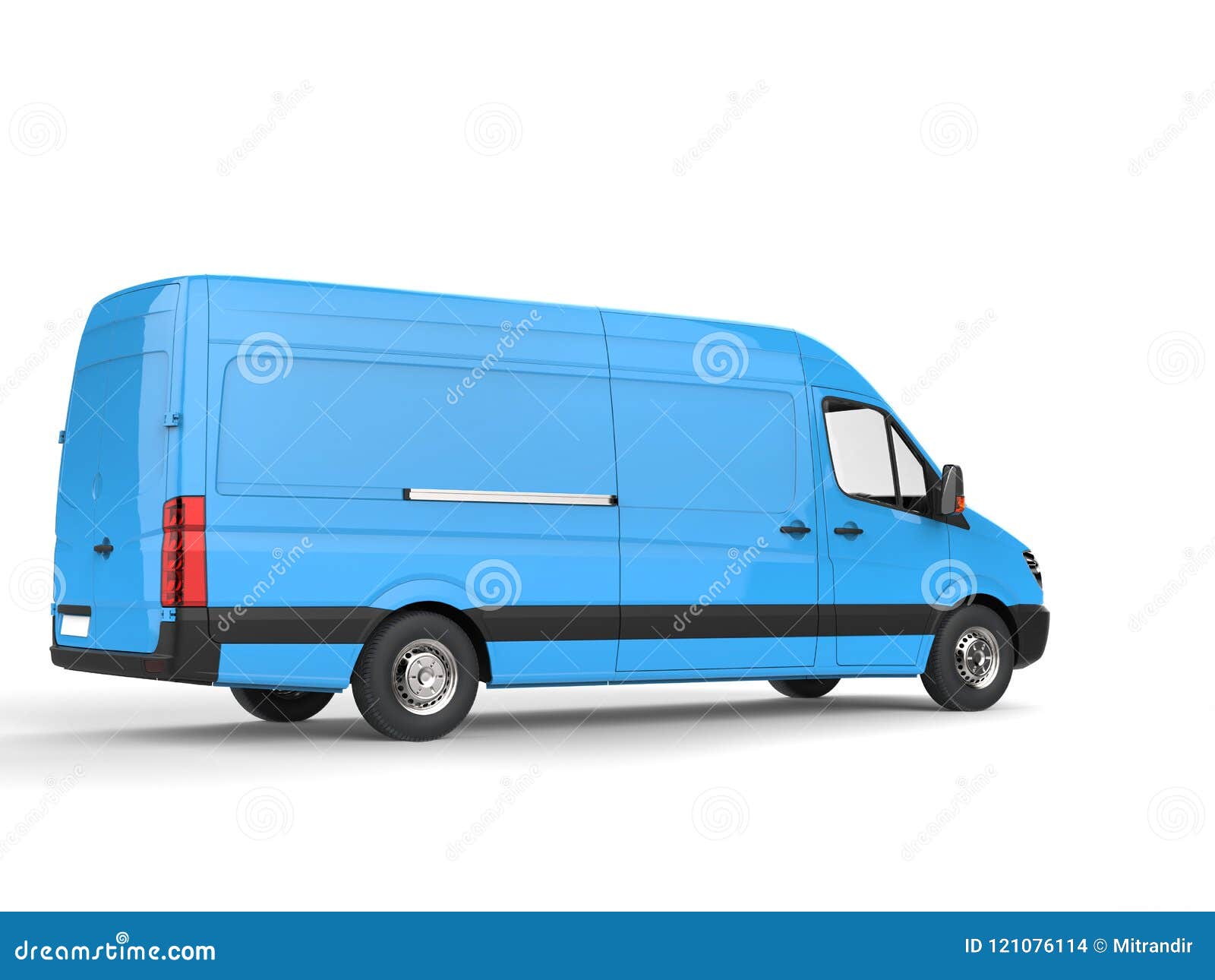 Light Sky Blue Delivery Van - Side View Stock Illustration ...