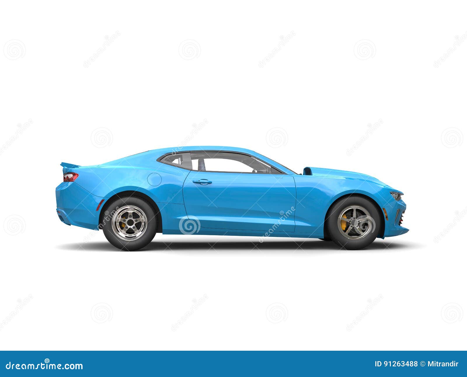 Light Sky Blue Modern Muscle Car - Side View Stock Illustration ...