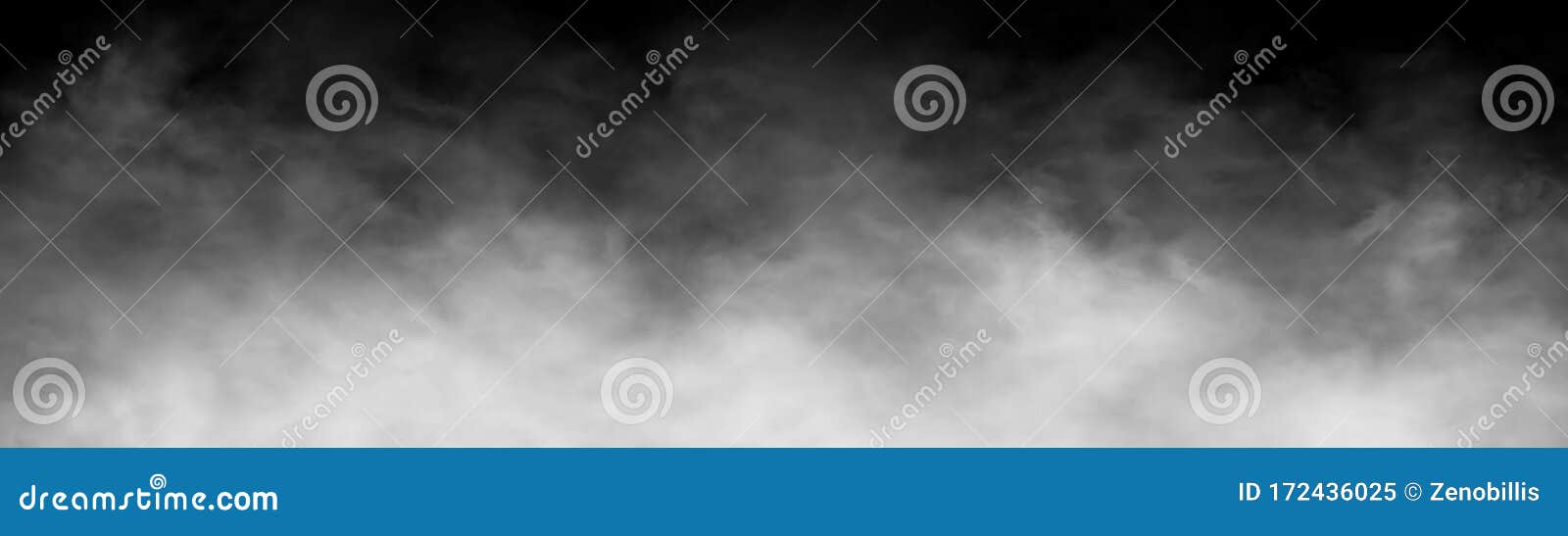 Light Smoke Isolated on Black Background. Wide Realistic Illustration ...