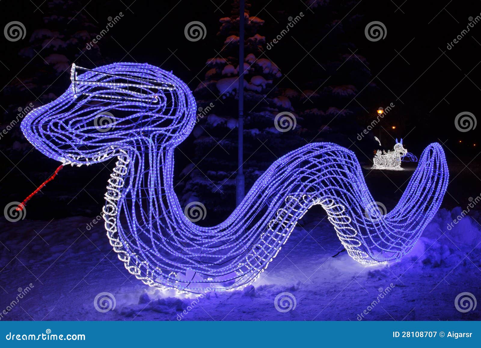 Light Snake. New Year Decor Stock Image - Image of celebrate, brightly ...