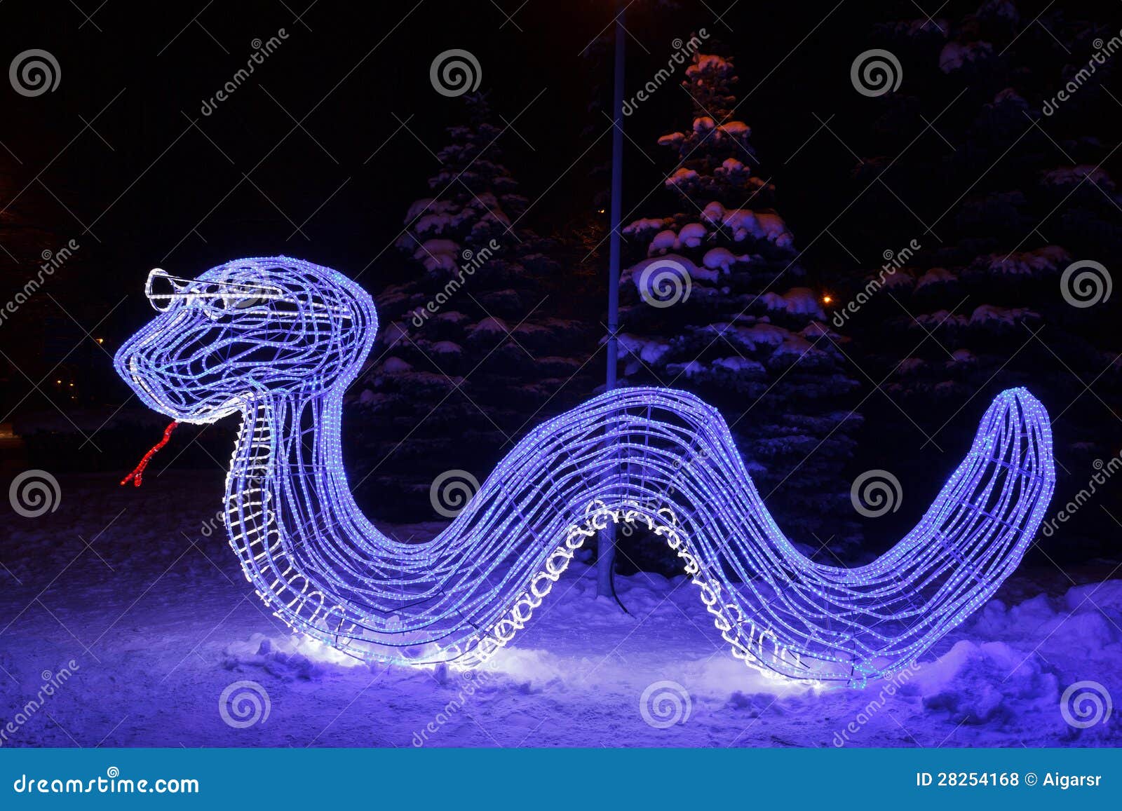 Light Snake. New Year Decor Stock Photo - Image of ardent, glow: 28254168