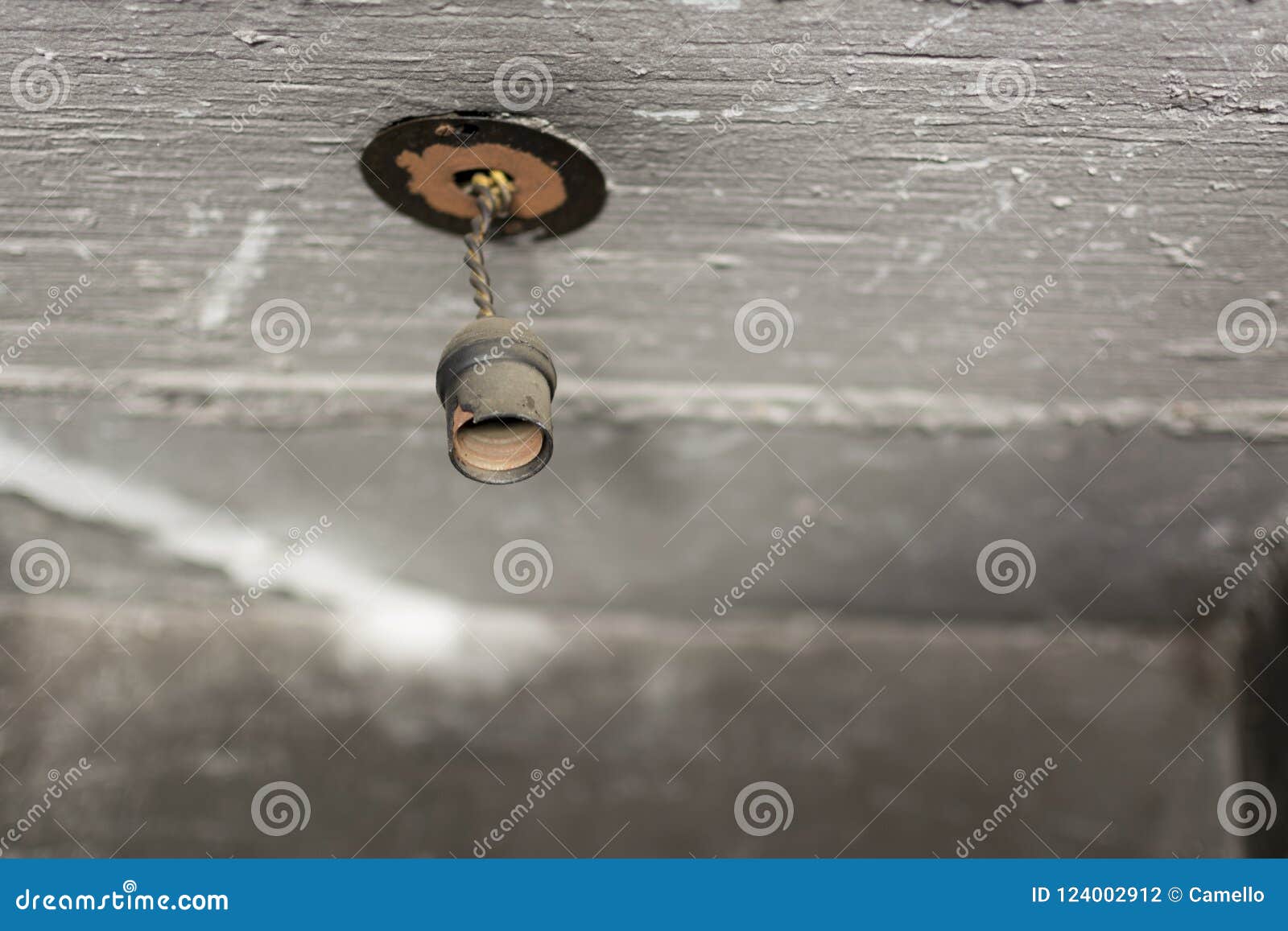 Light Socket Worn and Rusty Hanging on the Wall Stock Photo - Image of ...