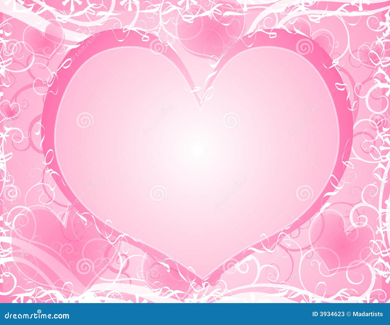 Light Soft Pink Heart Background Frame Stock Illustration ...