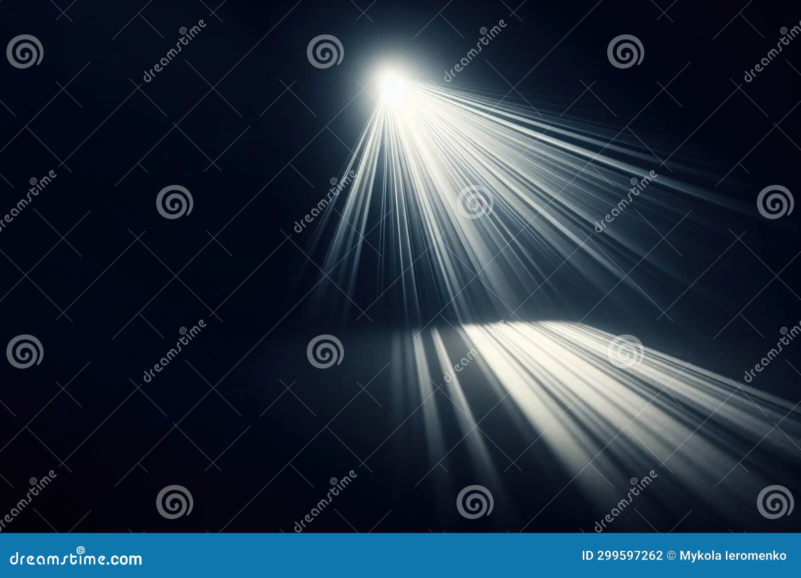 A Light Source and Diverging Rays from it in a Dark Room. Place for ...