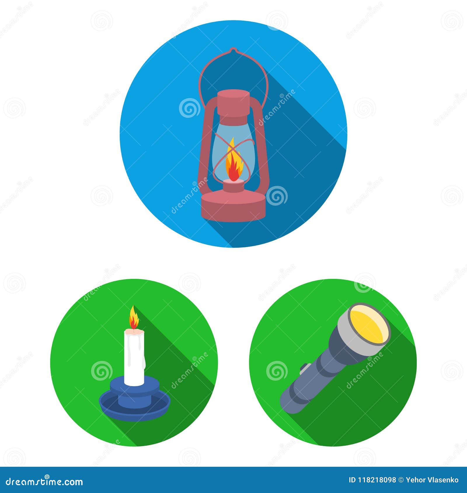 Light Source Flat Icons in Set Collection for Design. Light and ...