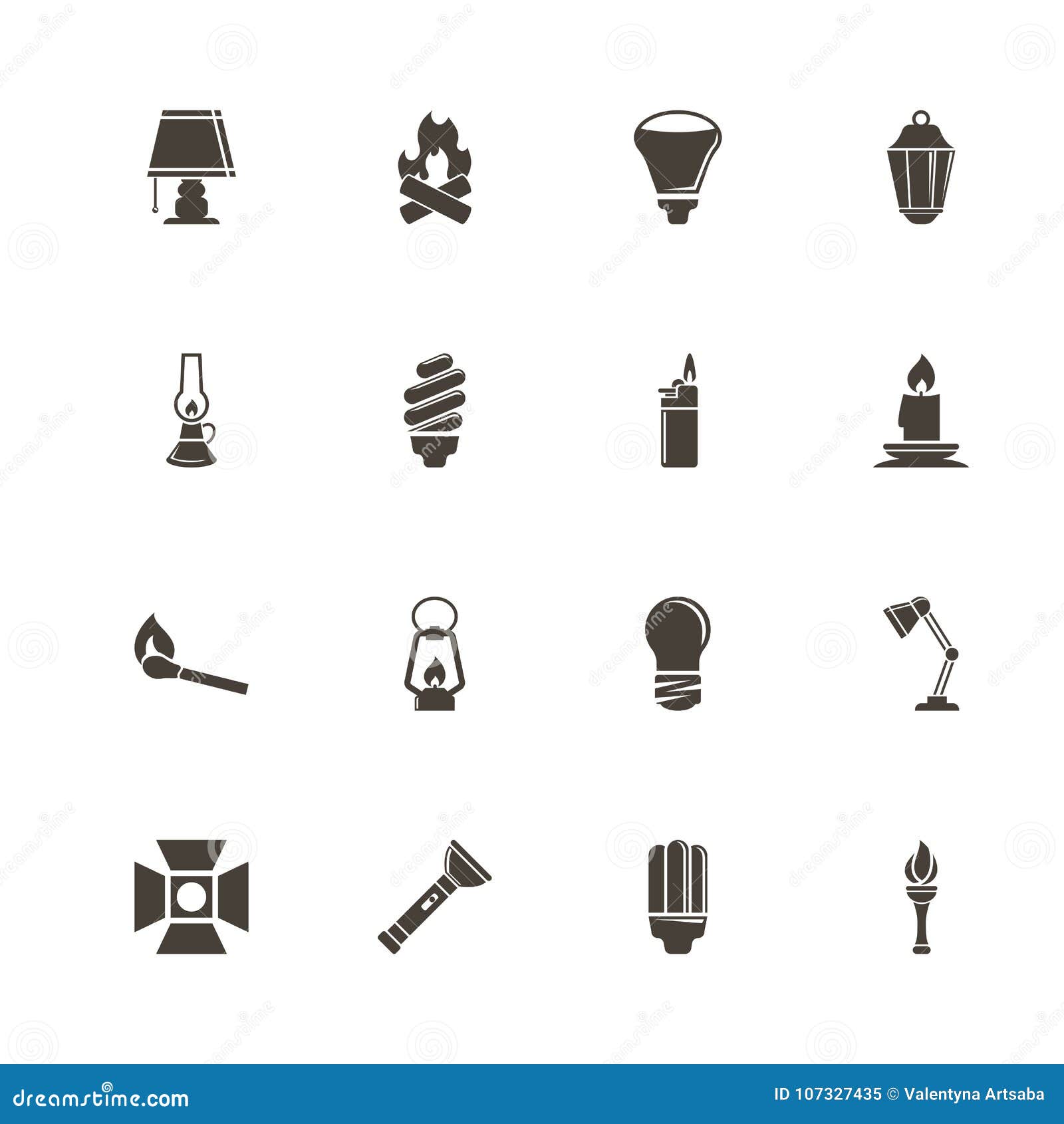 Light Source - Flat Vector Icons Stock Vector - Illustration of light ...