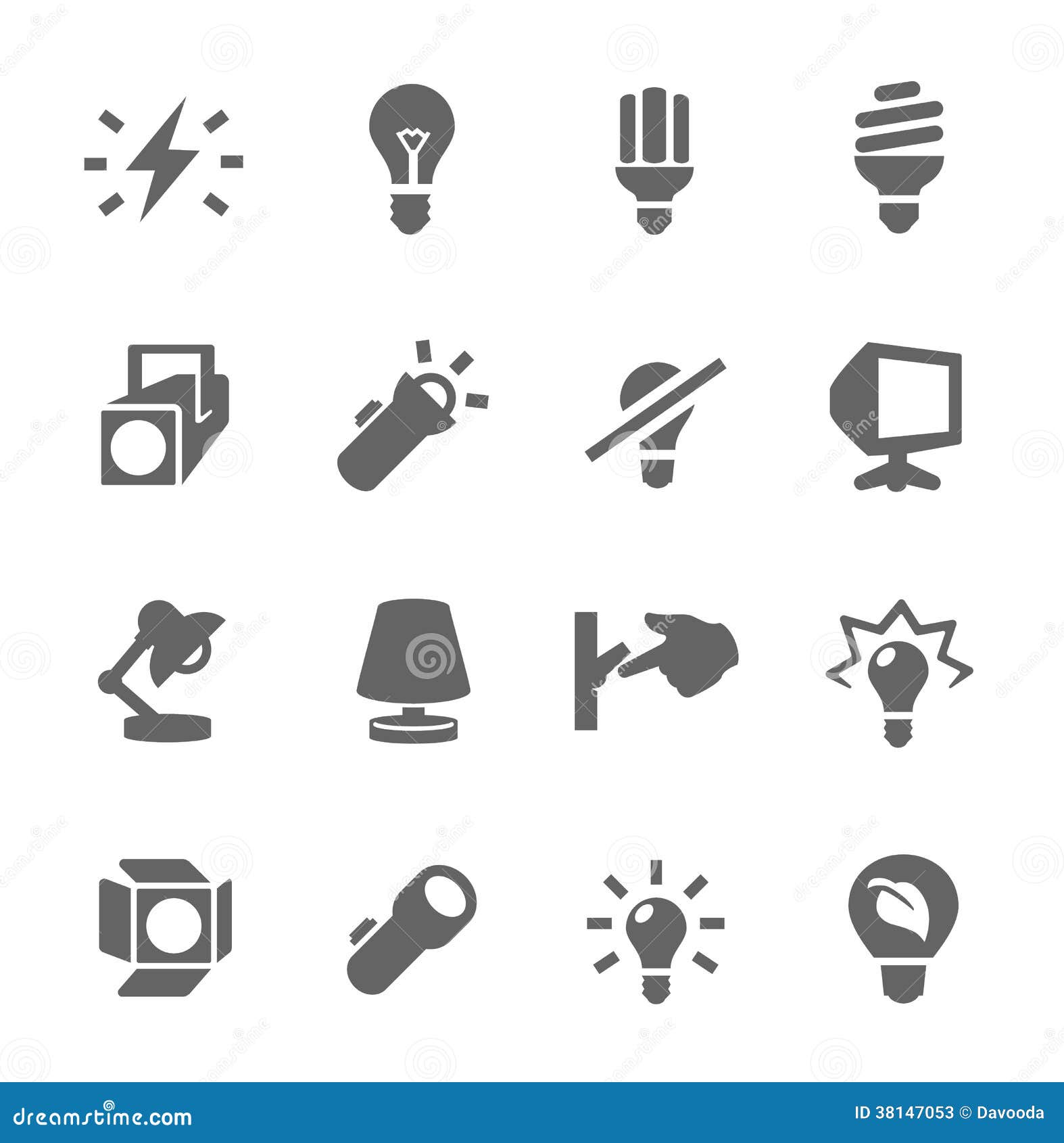 Light source icons stock vector. Illustration of interface - 38147053