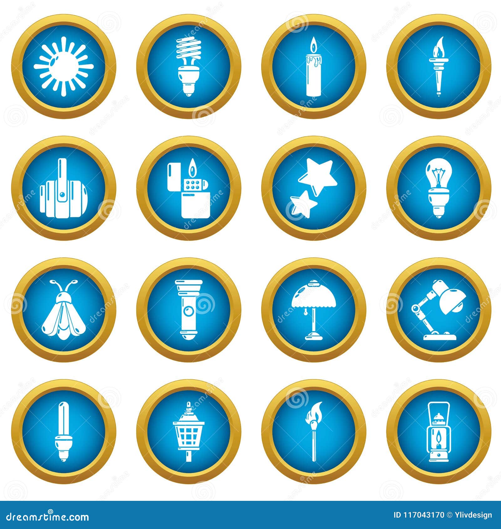 Light Source Icons Set, Simple Style Stock Vector - Illustration of ...