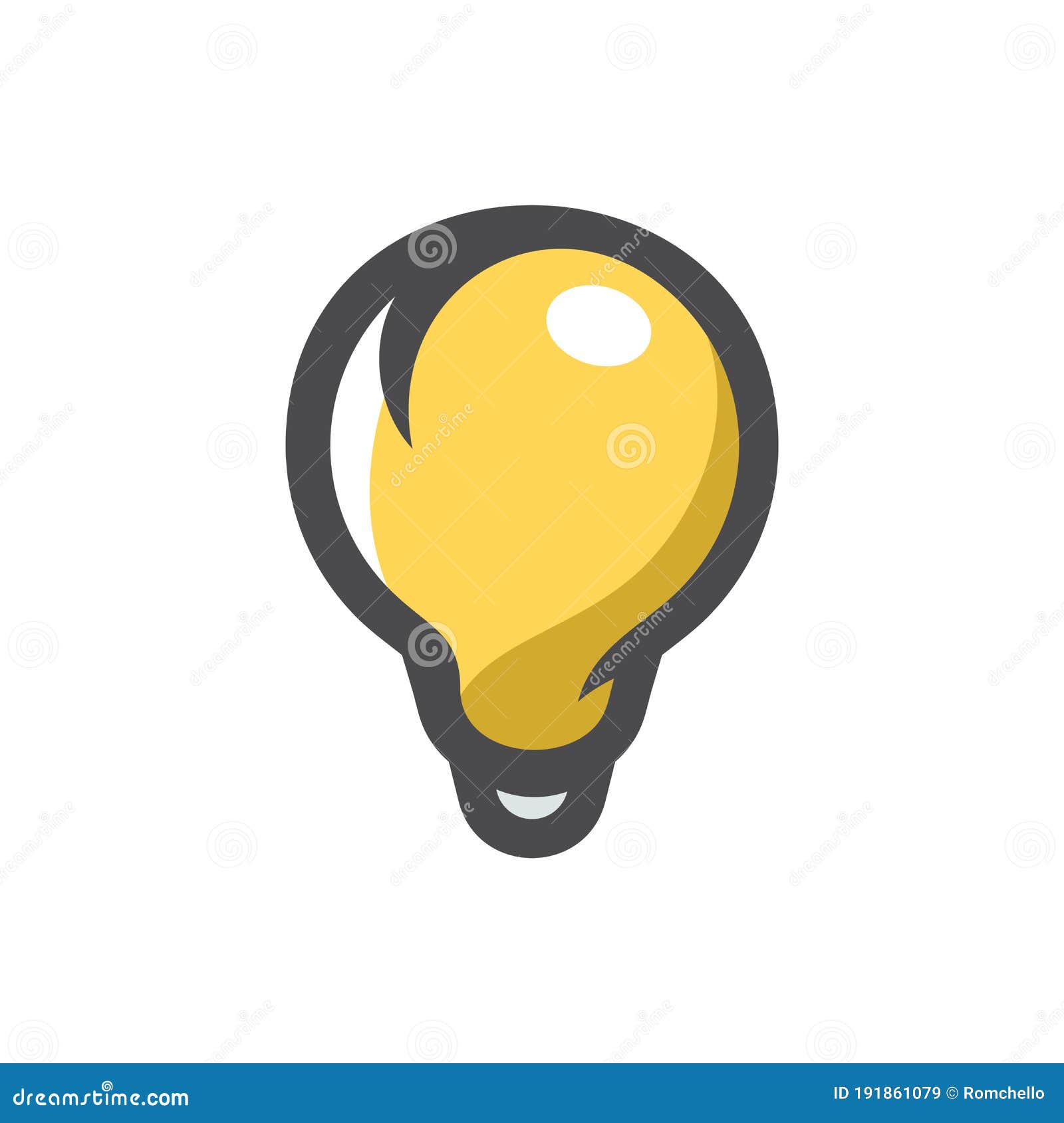 Bulb. Yellow Lightbulb Vector Icon Cartoon Illustration. Stock Vector ...