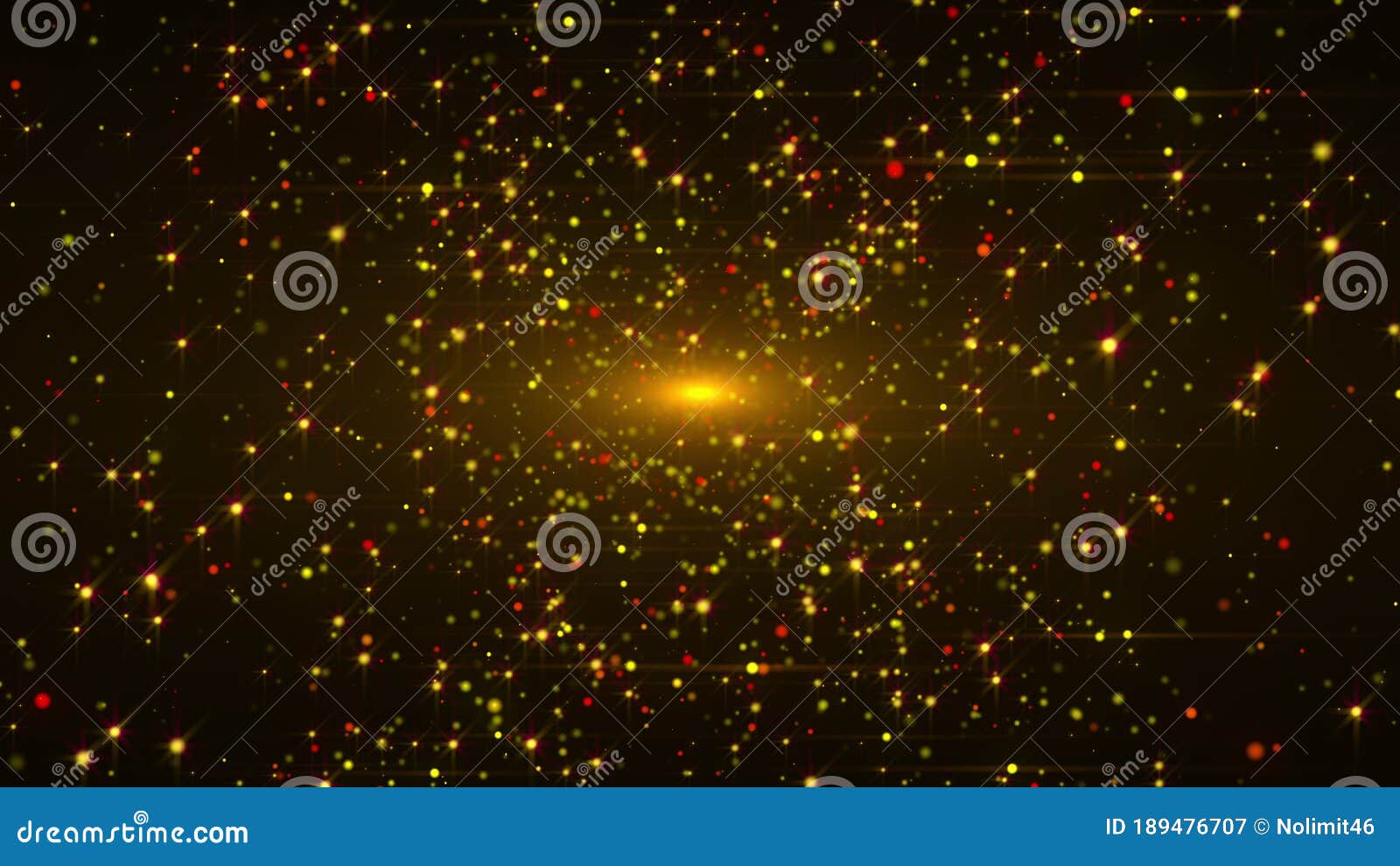 Light Source and Many Colorful Sparkle and Particles. 3d Rendering ...