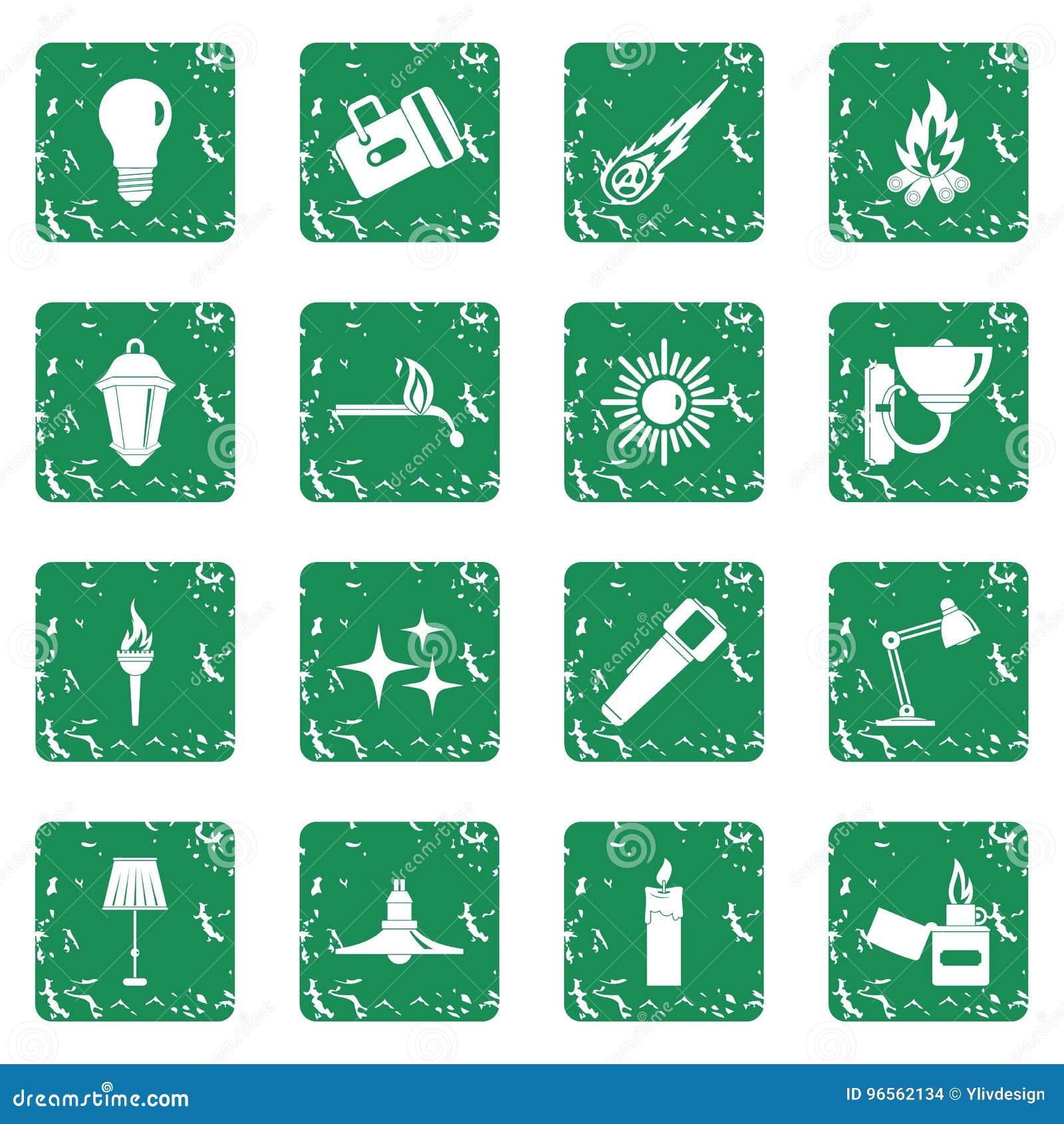 Light Source Symbols Icons Set Grunge Stock Vector - Illustration of ...