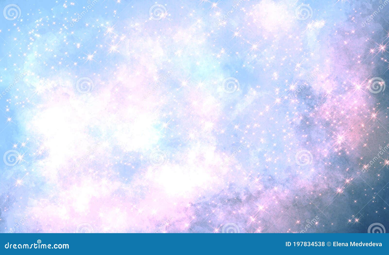Light Space Blue Multicolor Space Glittering Background with Many Stars ...