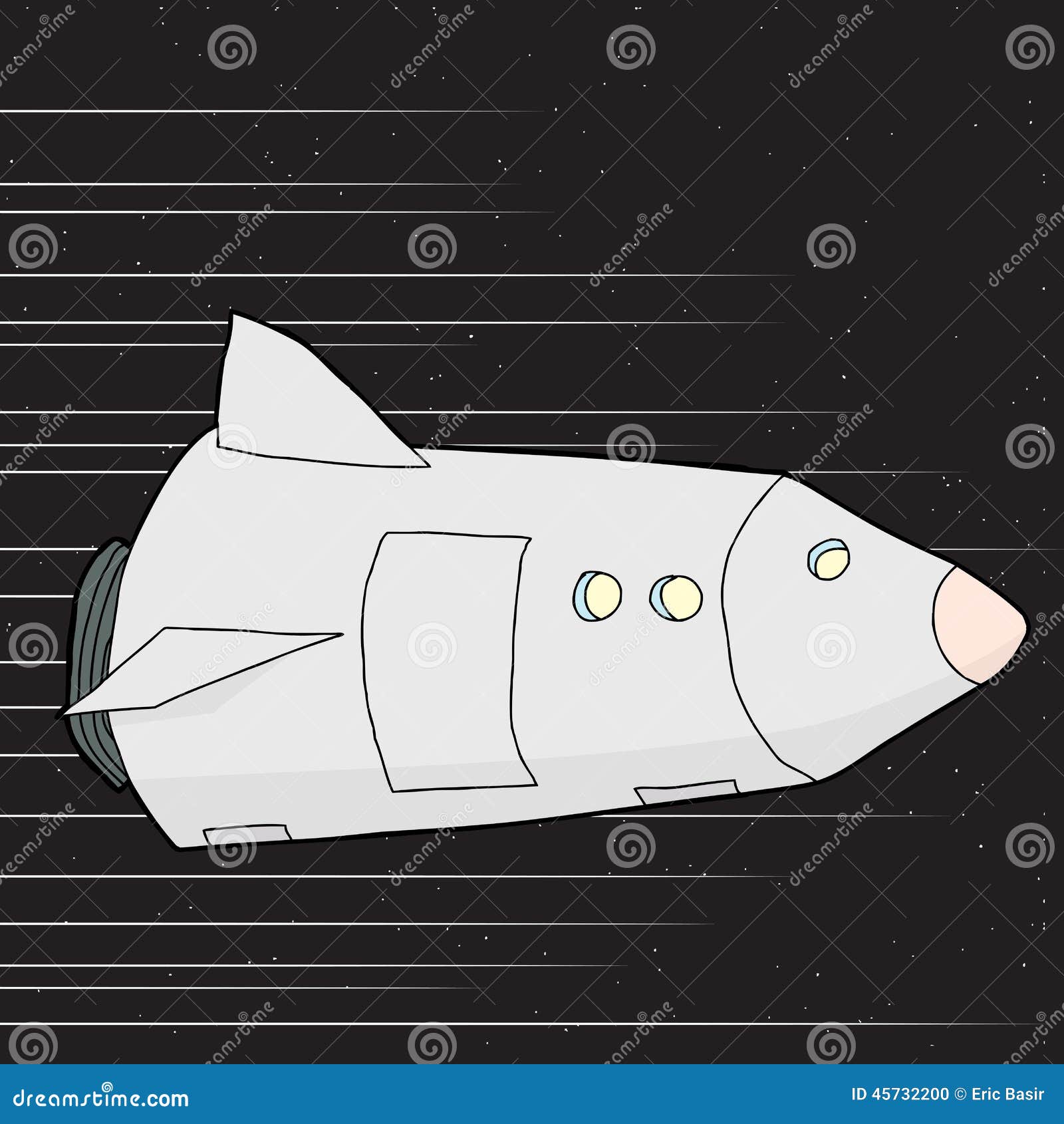 Light Speed Spaceship stock vector. Illustration of stars - 45732200