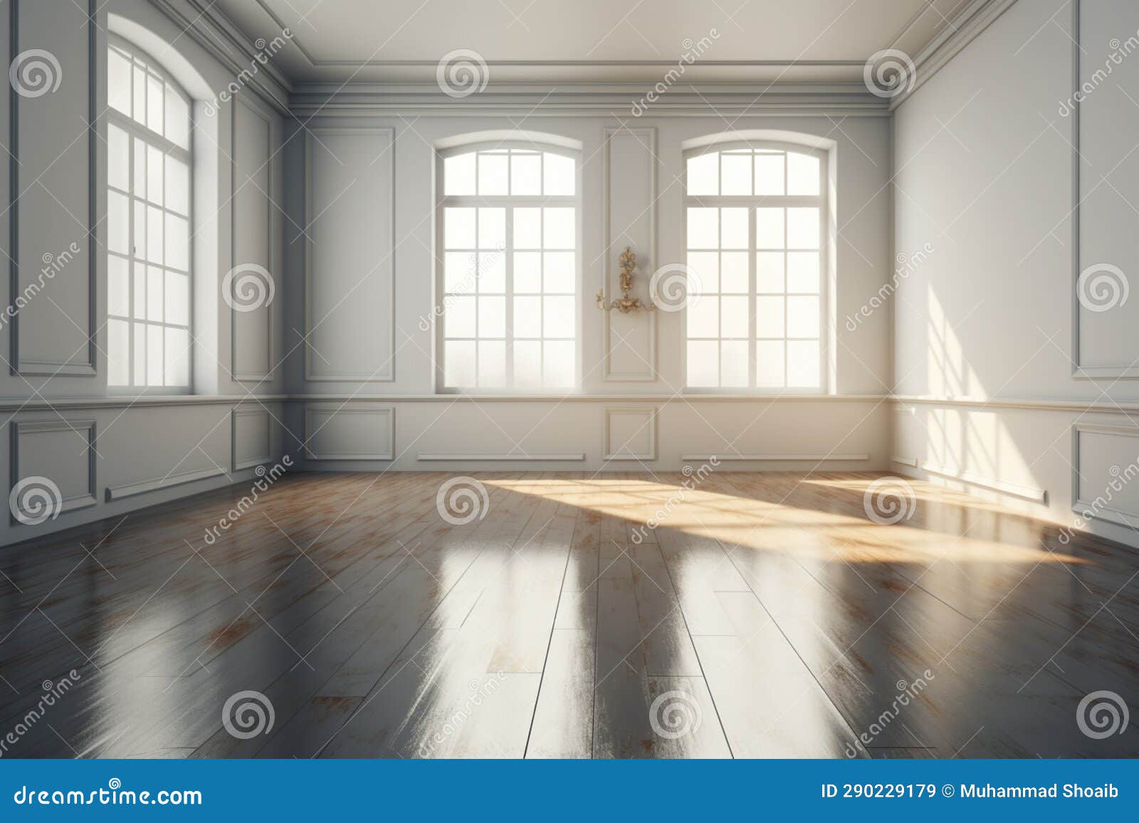 Light Spills into an Empty Room, Beautifully Captured in 3D Rendering ...