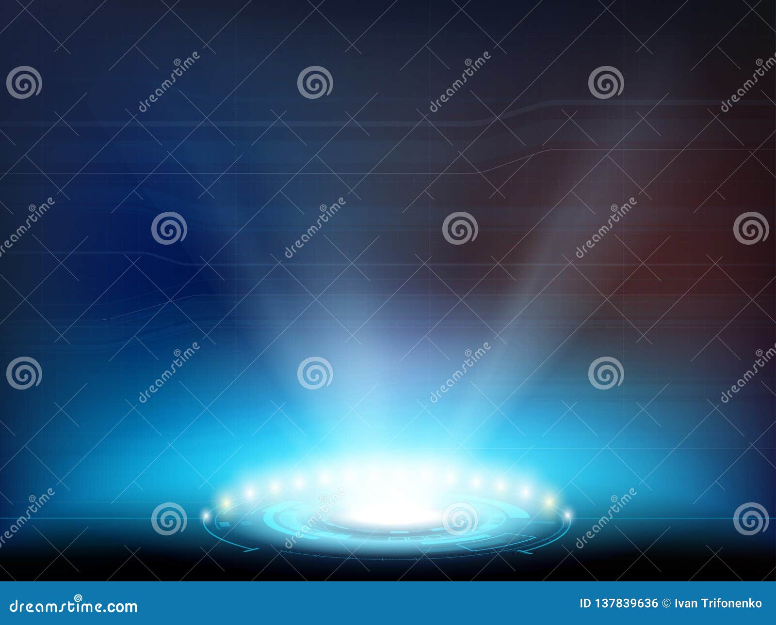 Light Spotlight with HUD Interface. Futuristic Projector Stock Vector ...