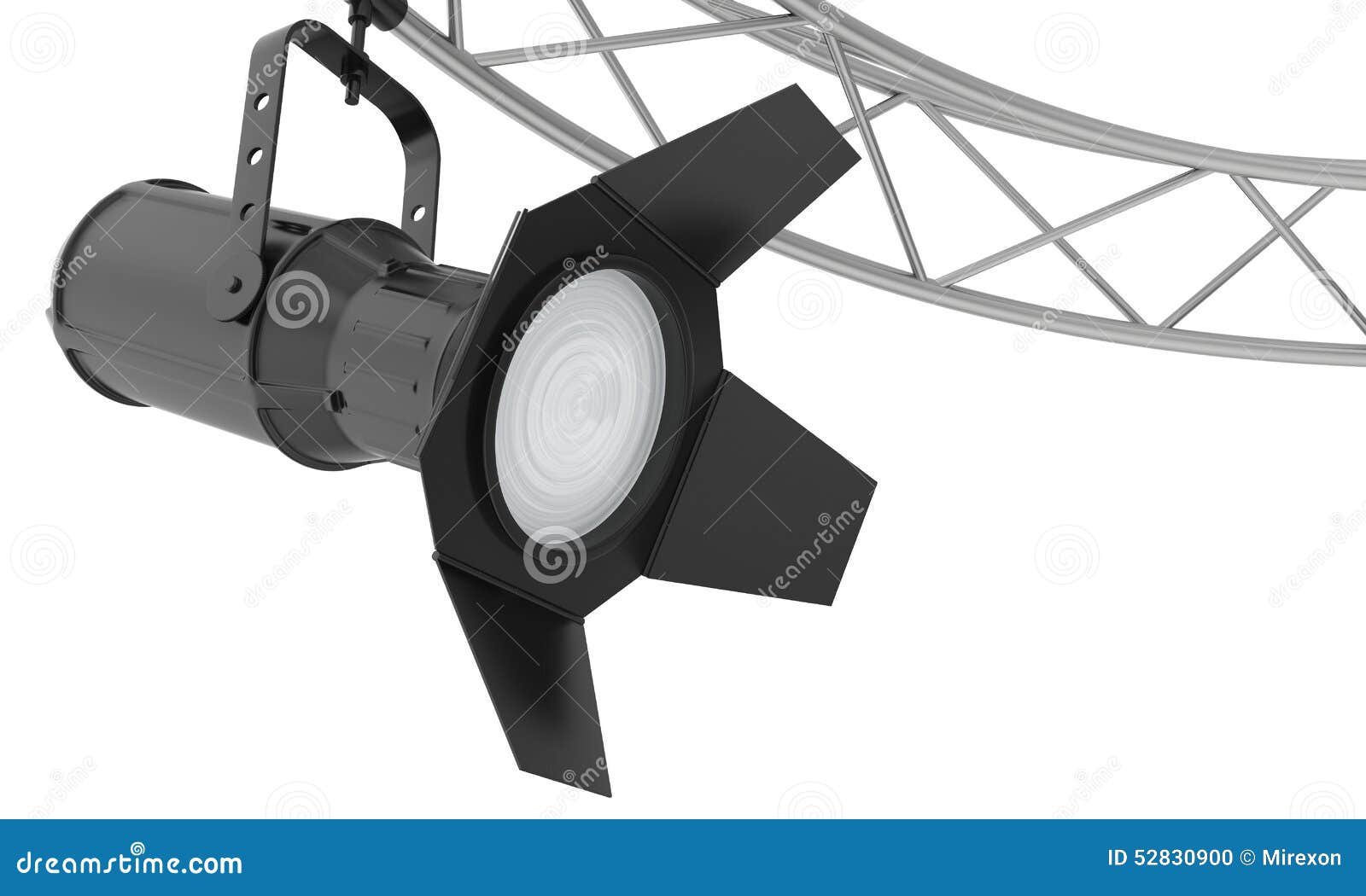 Light Spotlight Lamp Hanging on a Metal Frame Stock Illustration ...