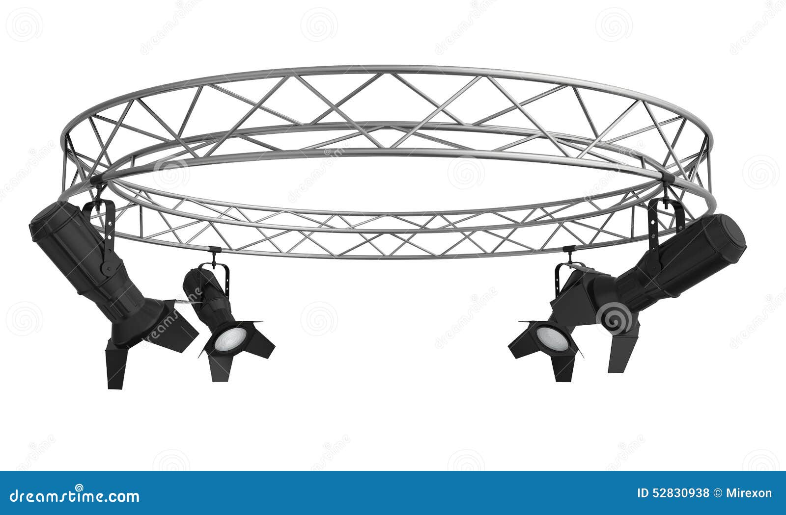 Light Spotlight Lamp Hanging on a Metal Frame Stock Illustration ...