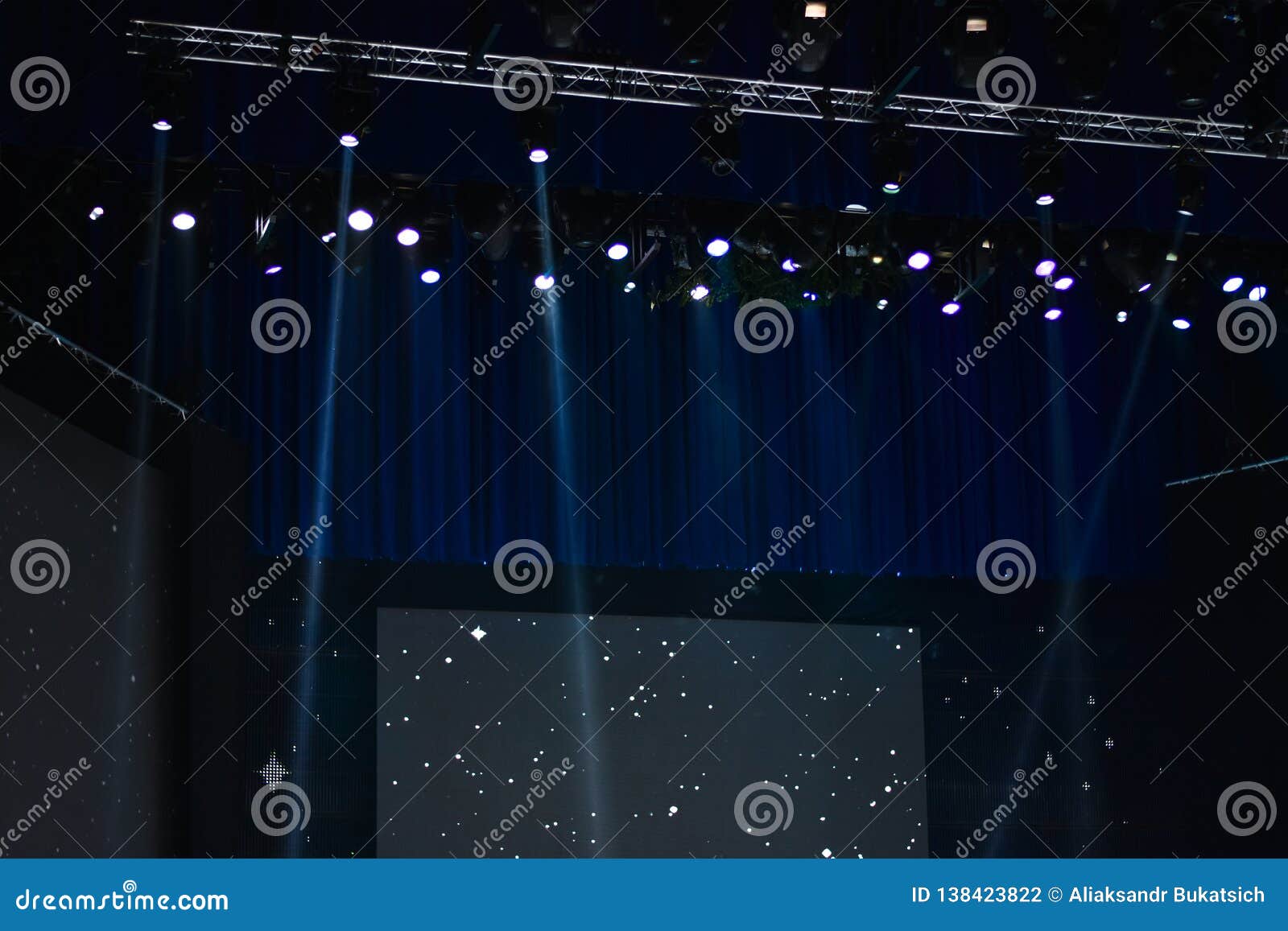 The Light from the Spotlights in the Concert Hall Stock Photo - Image ...