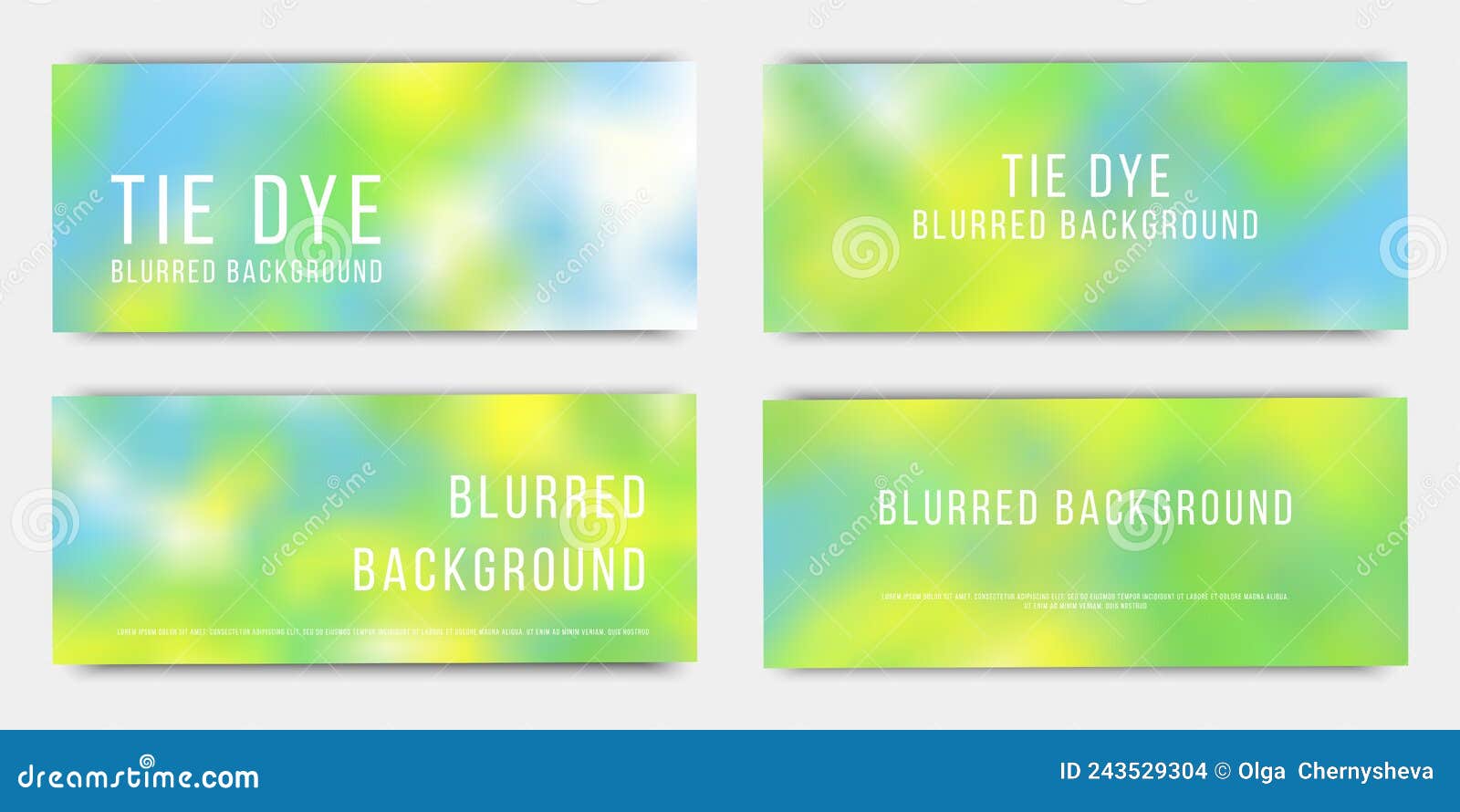 Light Spring Rectangular Horizontal Banners. Blurred Backgrounds in Tie ...