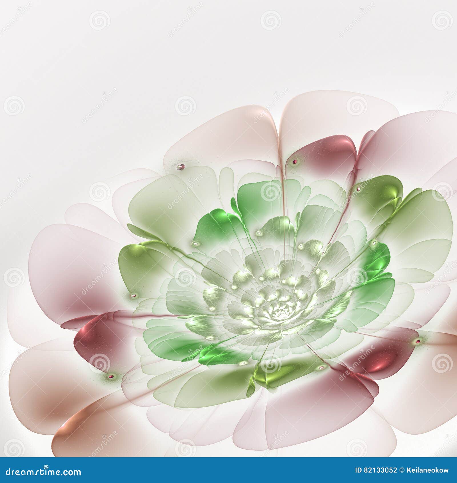 Light Spring Themed Fractal Flower Stock Illustration - Illustration of ...