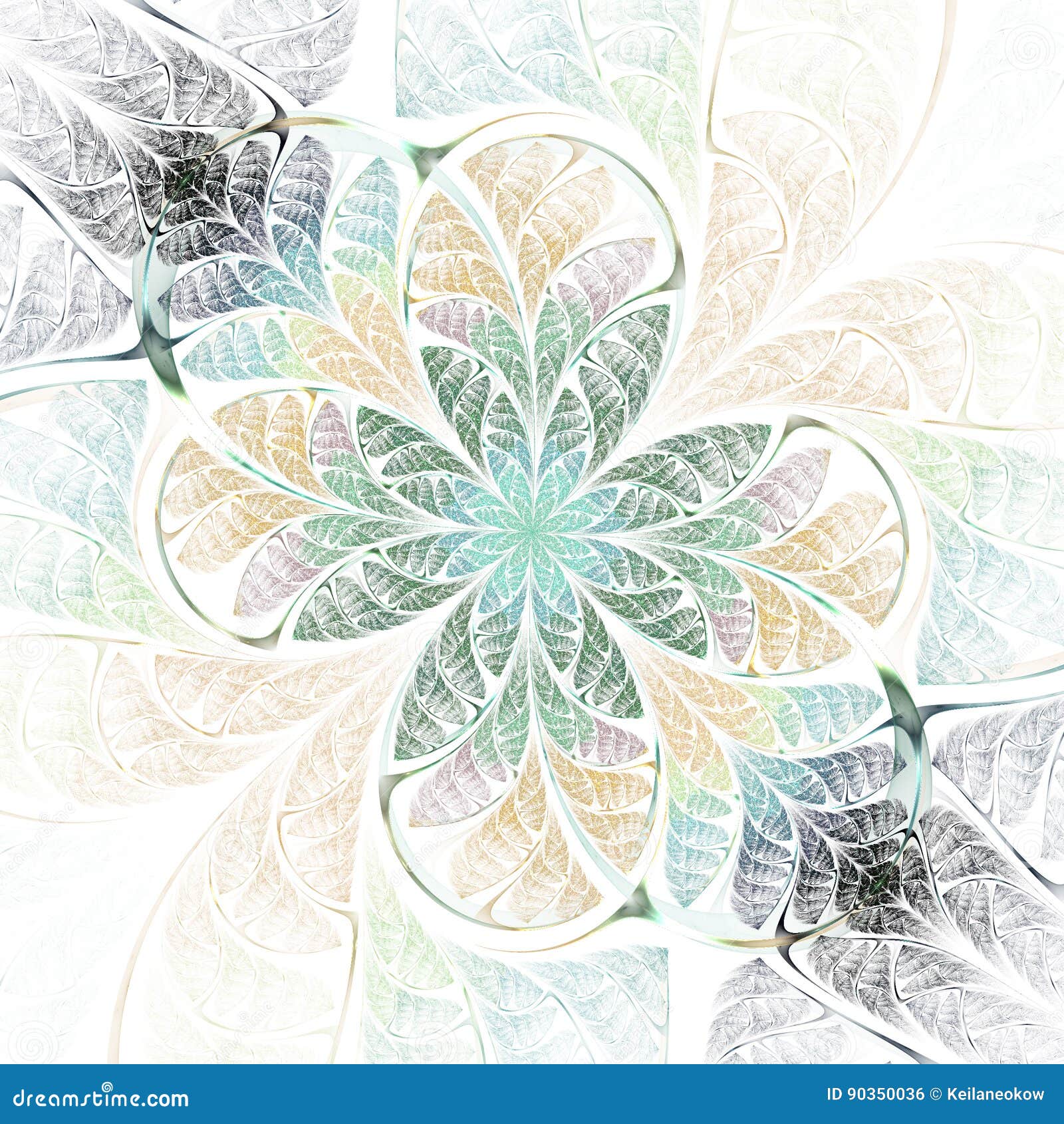 Light Spring-themed Fractal Flower Stock Illustration - Illustration of ...