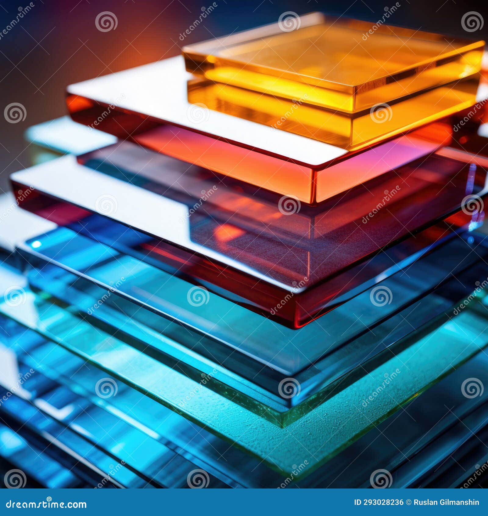 Light through Stack of Different Colors Cast Acrylic Sheet Stock Photo ...