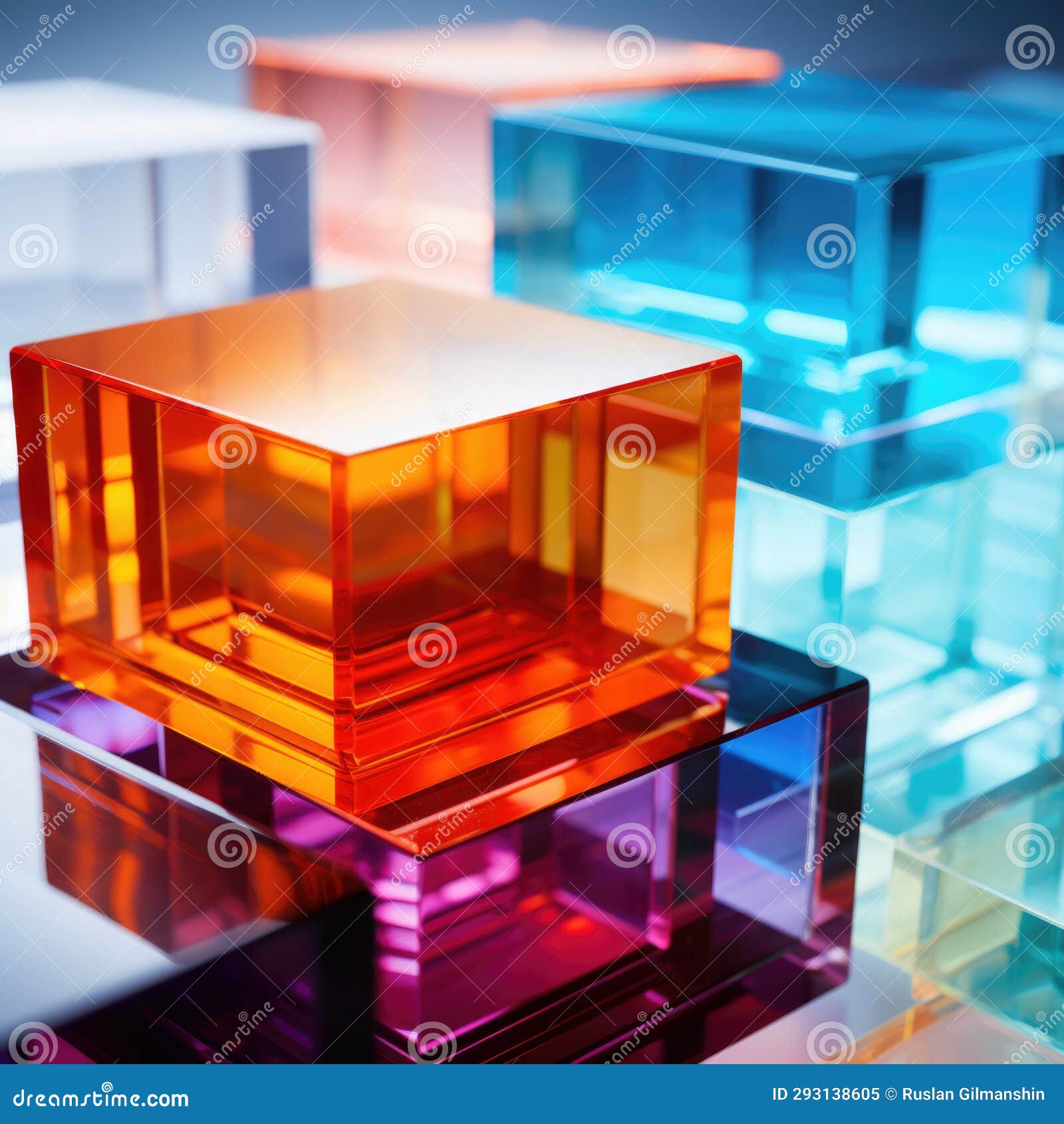 Light through Stack of Different Colors Cast Acrylic Sheet Stock Image ...