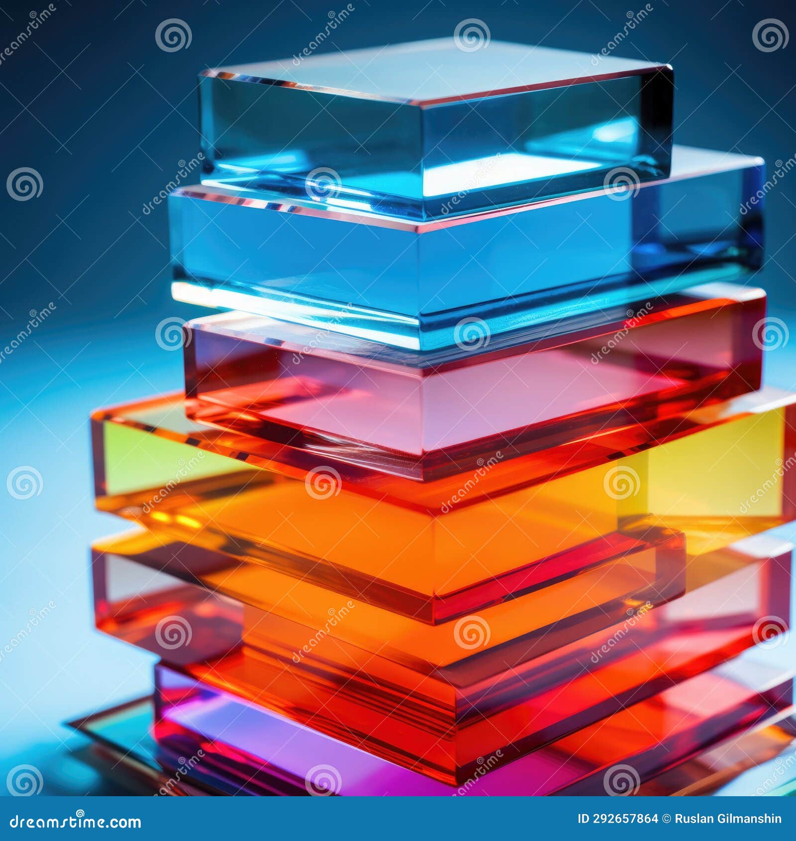Light through Stack of Different Colors Cast Acrylic Sheet Stock ...