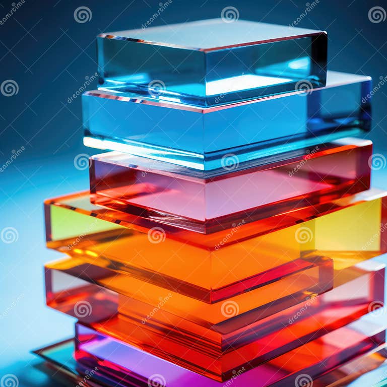 Light through Stack of Different Colors Cast Acrylic Sheet Stock ...