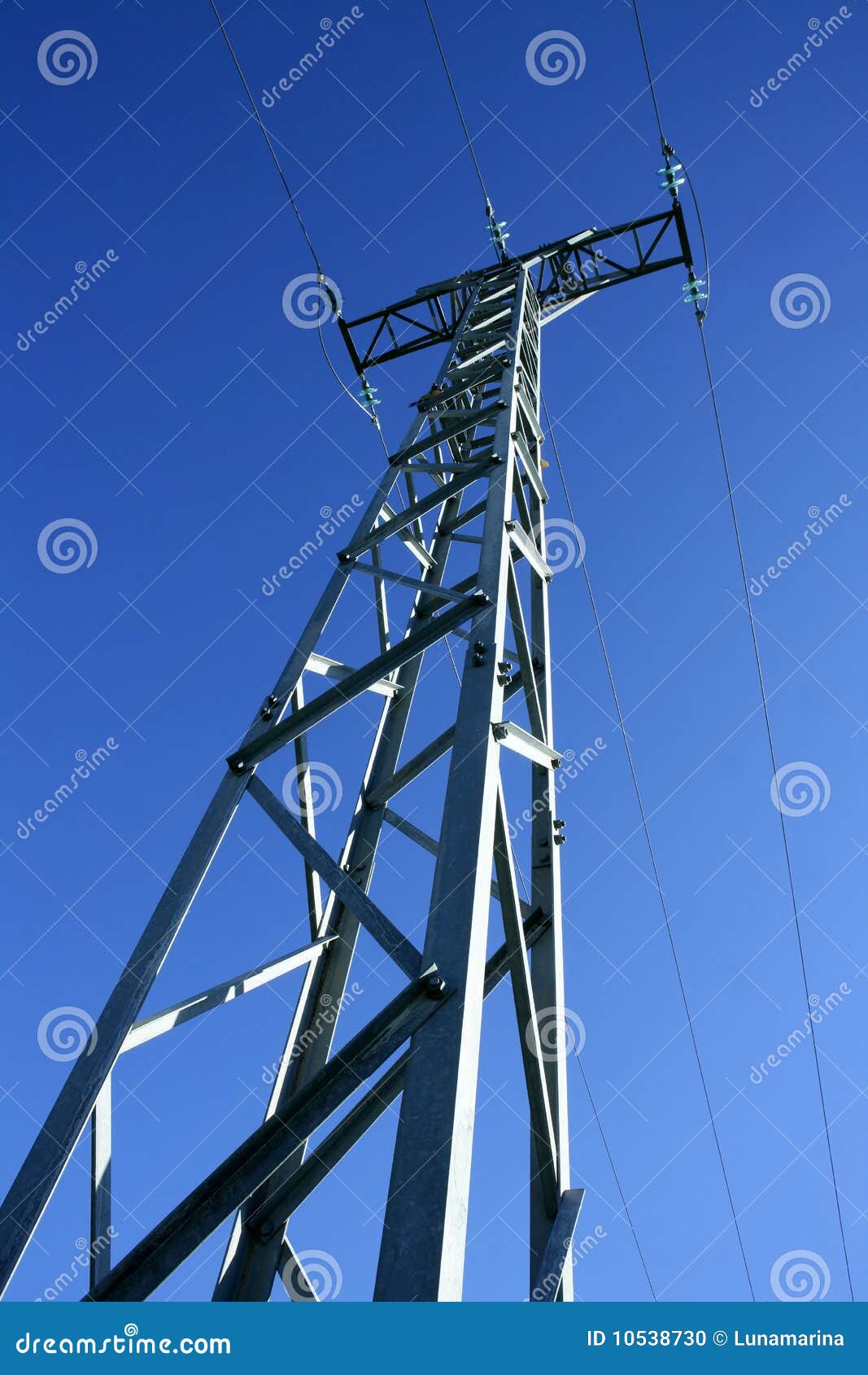 Light Steel Electricity Tower Pole Blue Sky Stock Photo - Image of ...