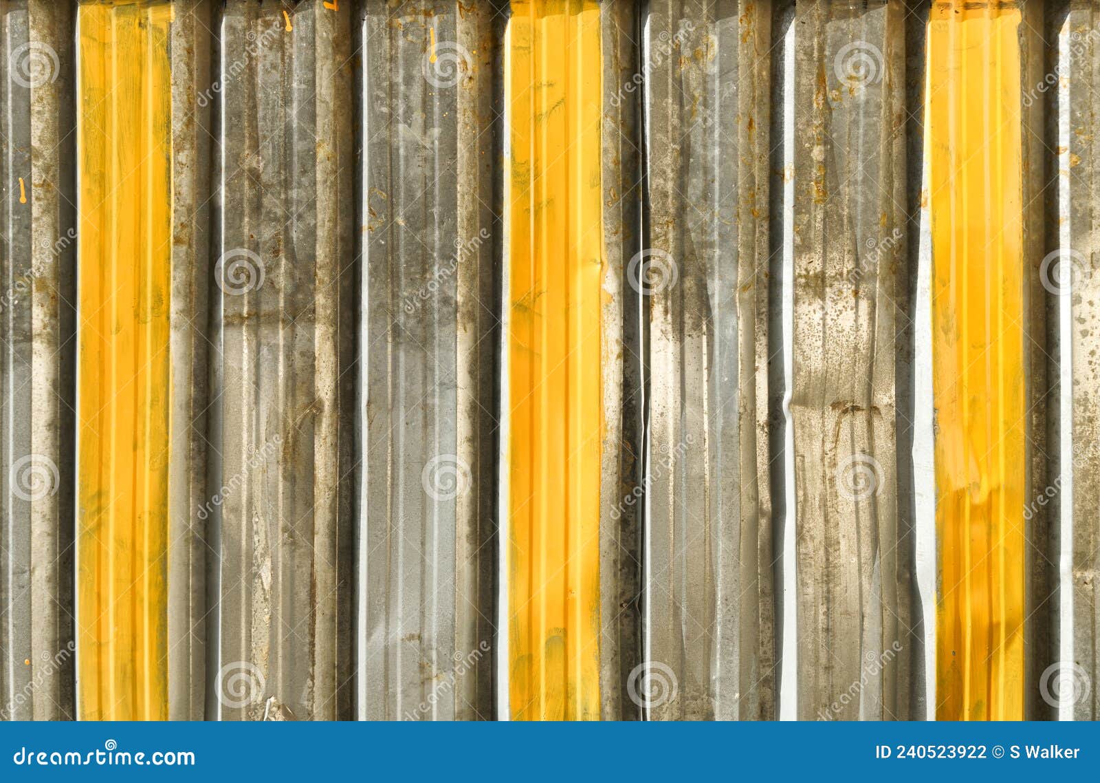 Light Steel Panel with Yellow Coloumns. Background. Stock Photo - Image ...