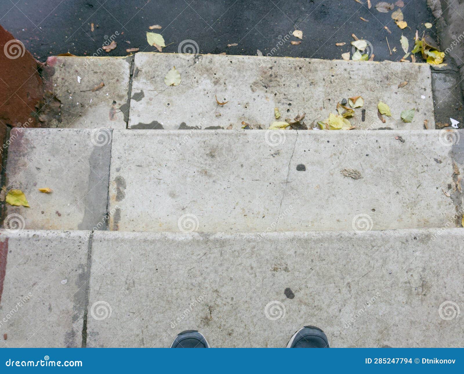 Light Steps Top View. Shoes are Also Visible Stock Photo - Image of ...