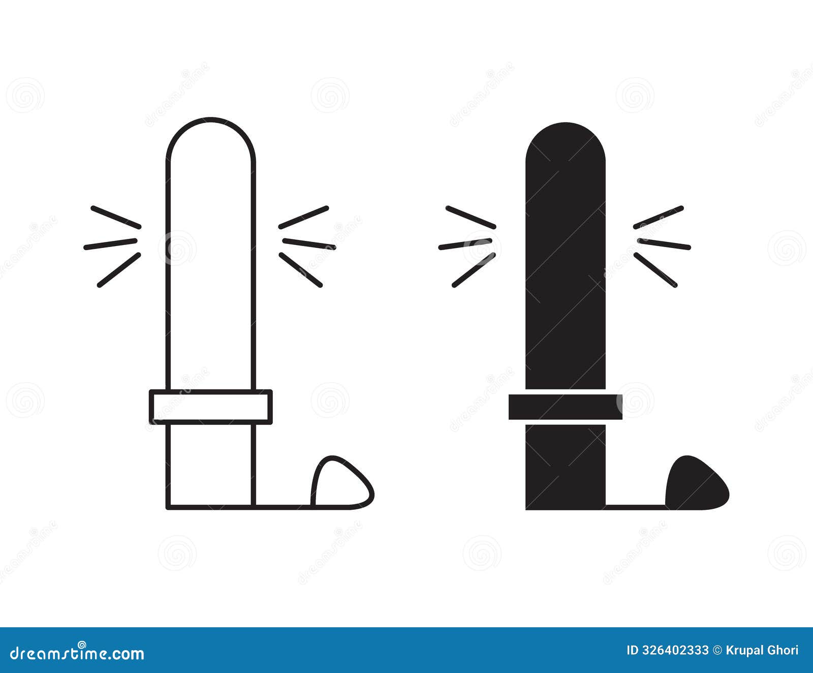 Light Stick Outline Icon Collection or Set. Light Stick Thin Vector ...