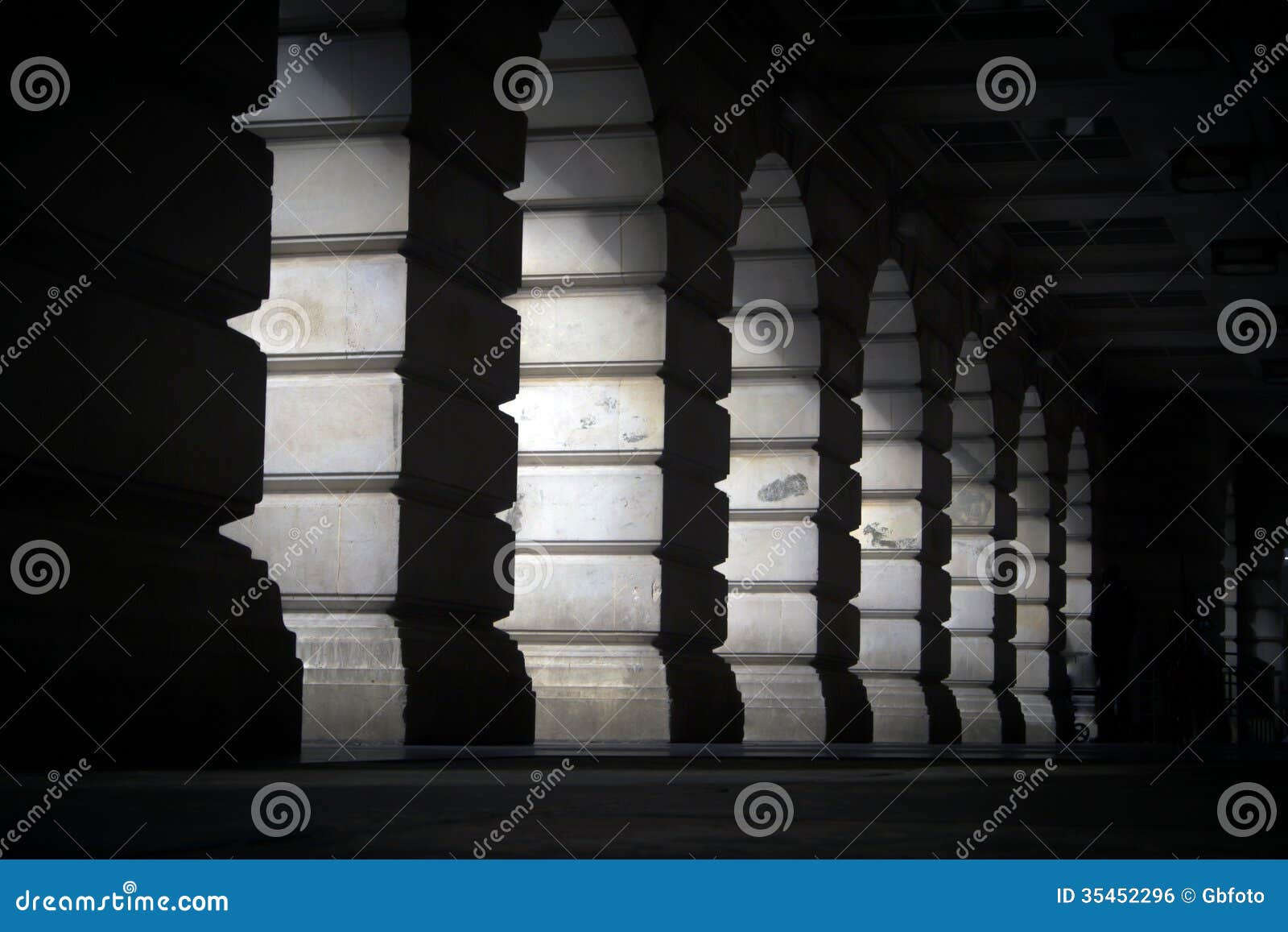 Light through stone arches stock photo. Image of space - 35452296