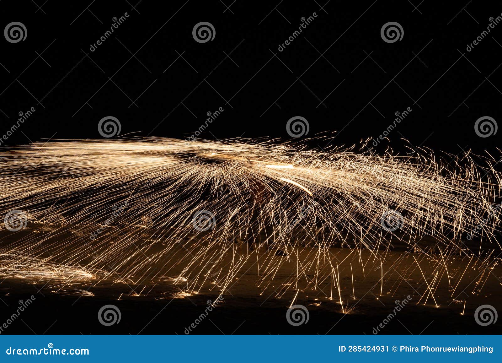 Light Streaks of Swirling Lights in Black Background Stock Image ...