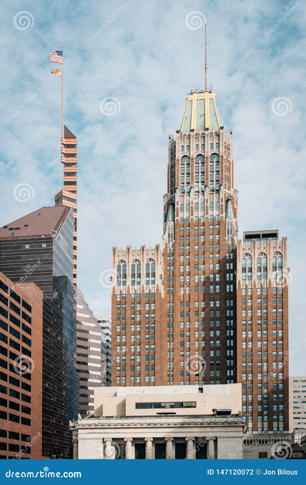 The 10 Light Street Building, in Downtown Baltimore, Maryland Stock ...