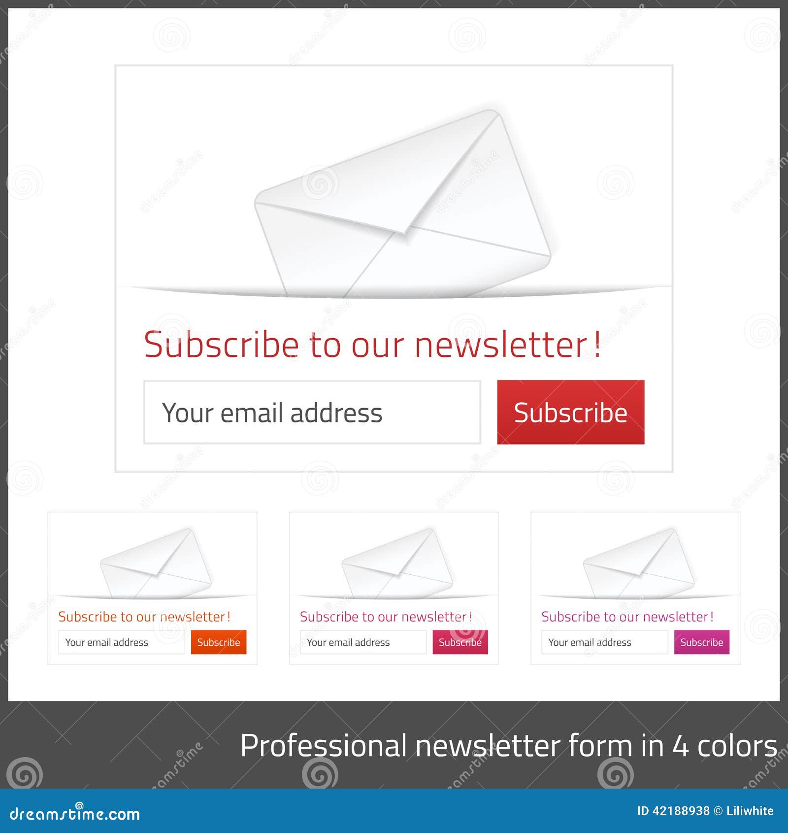 Light Subscribe To Newsletter Form with White Back Stock Vector ...