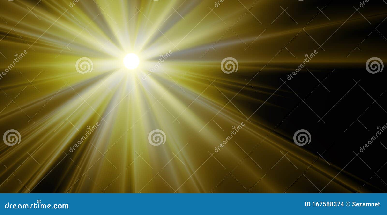 Light Sun Rays Isolated Black Background Stock Illustration ...