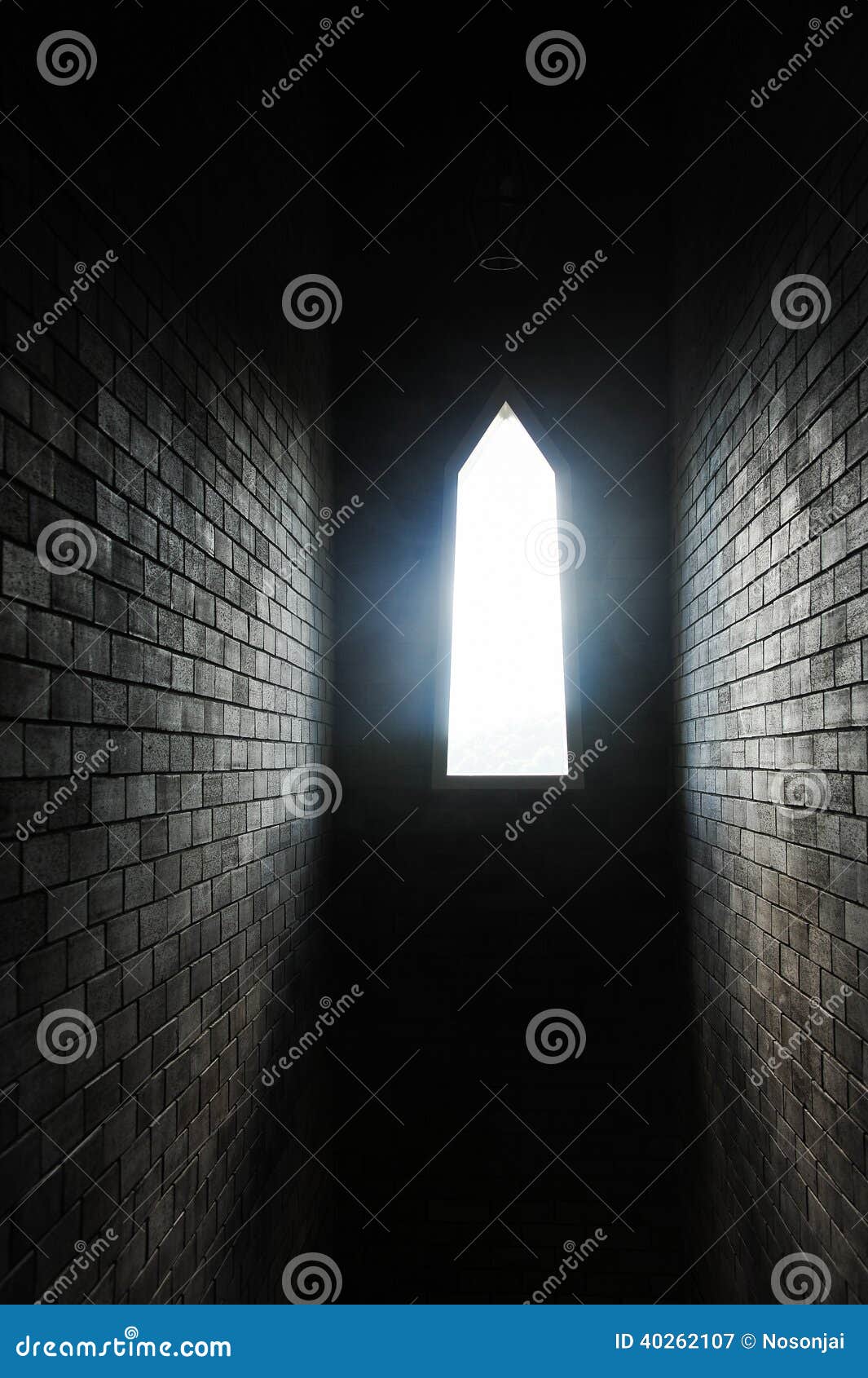 Light of Sunshine Stream through Block Wall Window Stock Image - Image ...