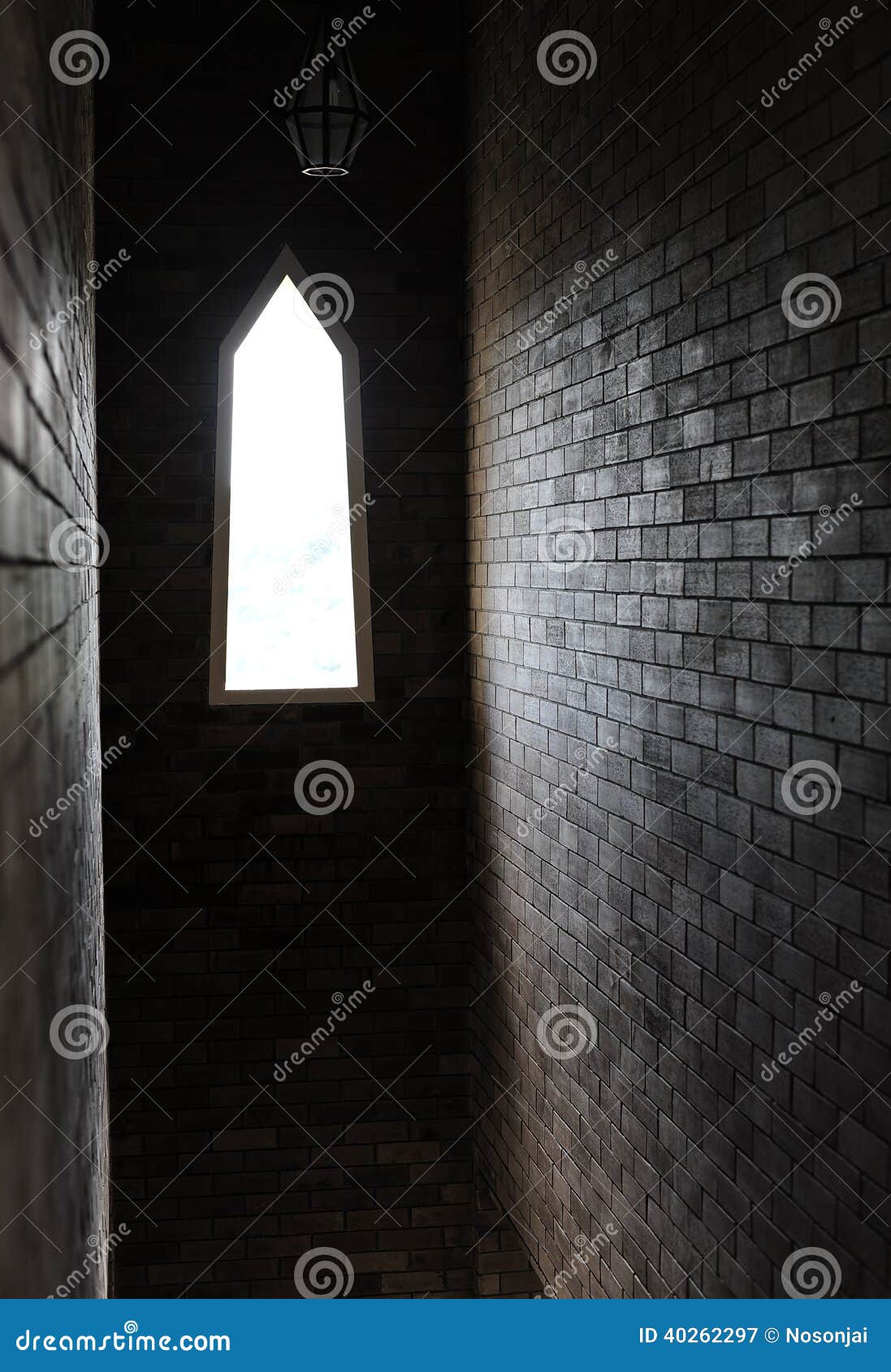 Light of Sunshine Stream through Block Wall Window Stock Image - Image ...