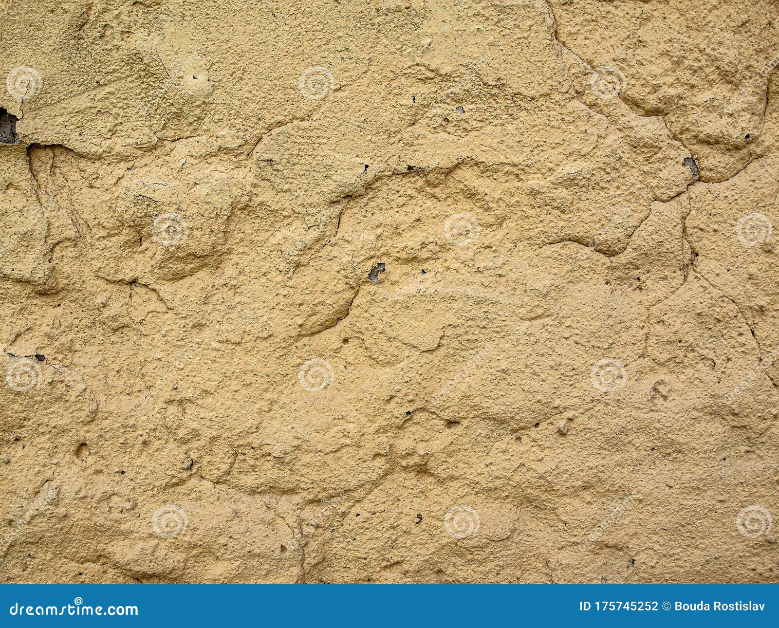 Light Surface, Rough Substrate Structure, Plaster of Yellowish Color ...