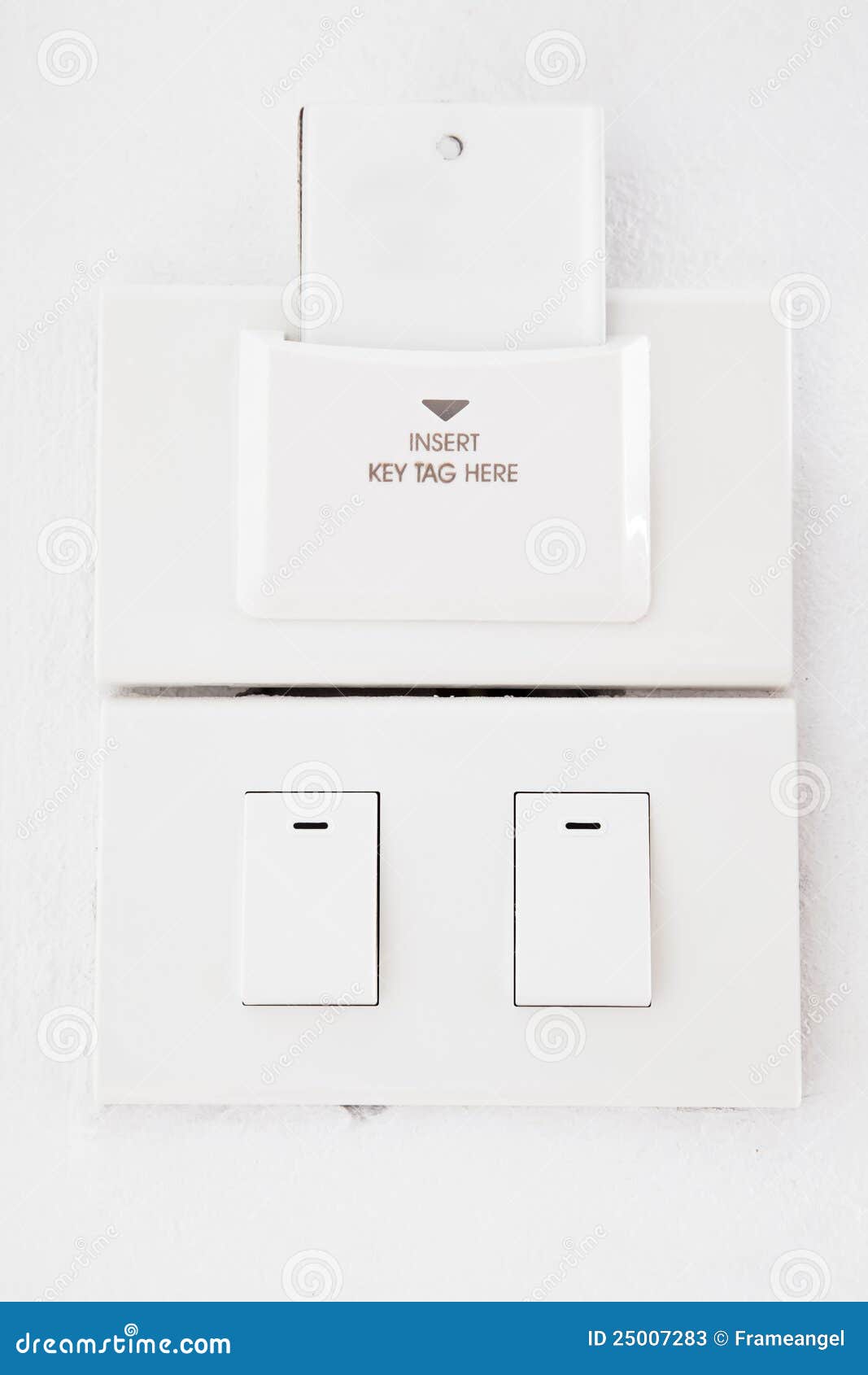 Light Switch and Blank Key Tag on Wall Stock Image - Image of saving ...