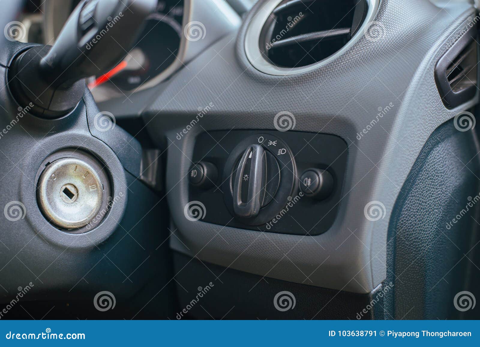 Light Switch in Car,close Up Stock Image - Image of automobile, audio ...