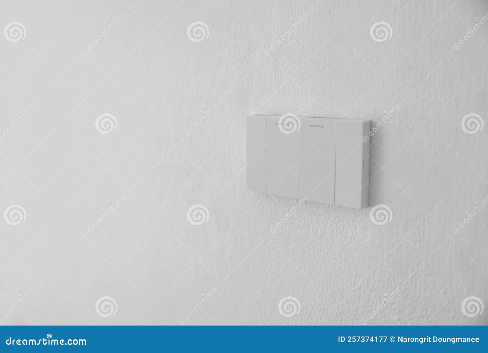 Light Switch, Close-up White Plastic Mechanical Switch Mounted on a ...