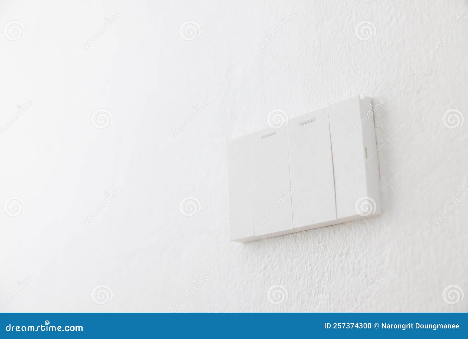 Light Switch, Close-up White Plastic Mechanical Switch Mounted on a ...