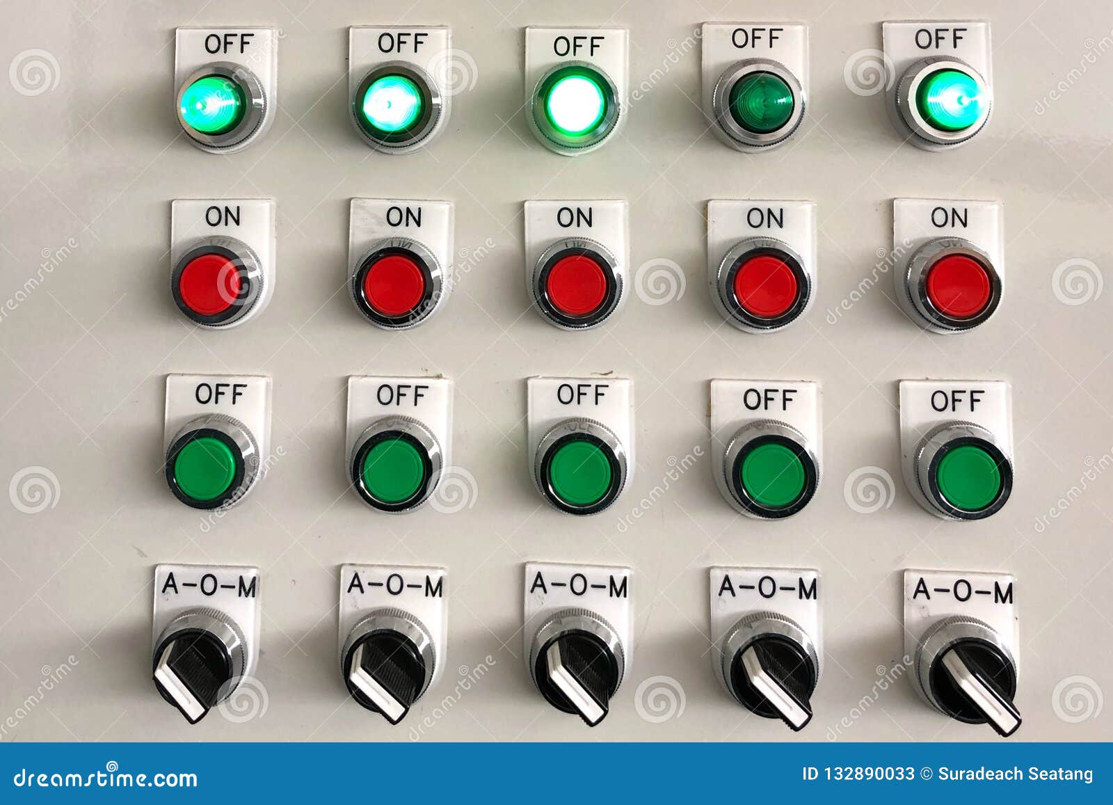 Light Switch Control Buttons in Factory Stock Image - Image of ...