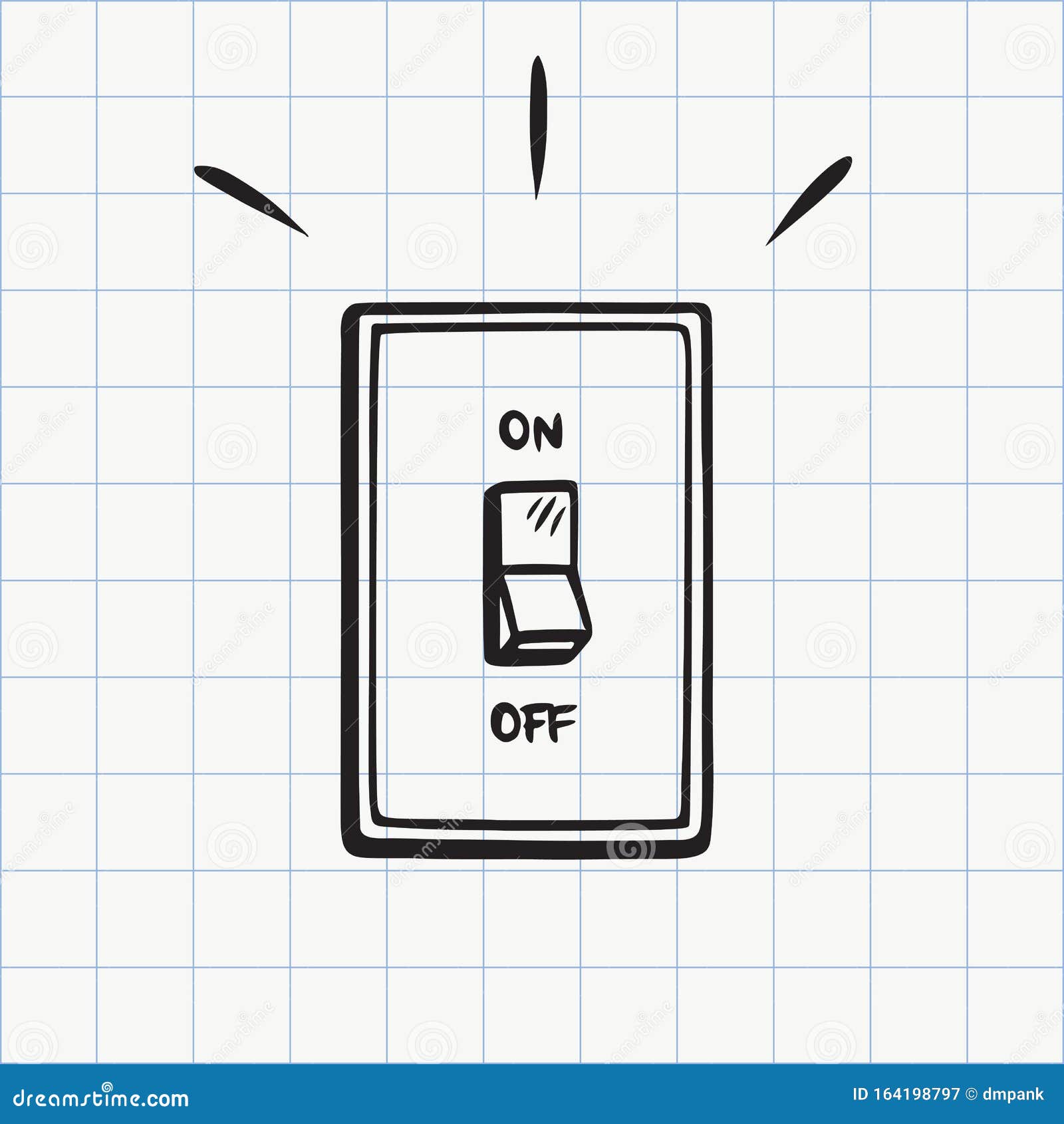 Light Switch Doodle Icon. Hand Drawn Sketch in Vector Stock Vector ...
