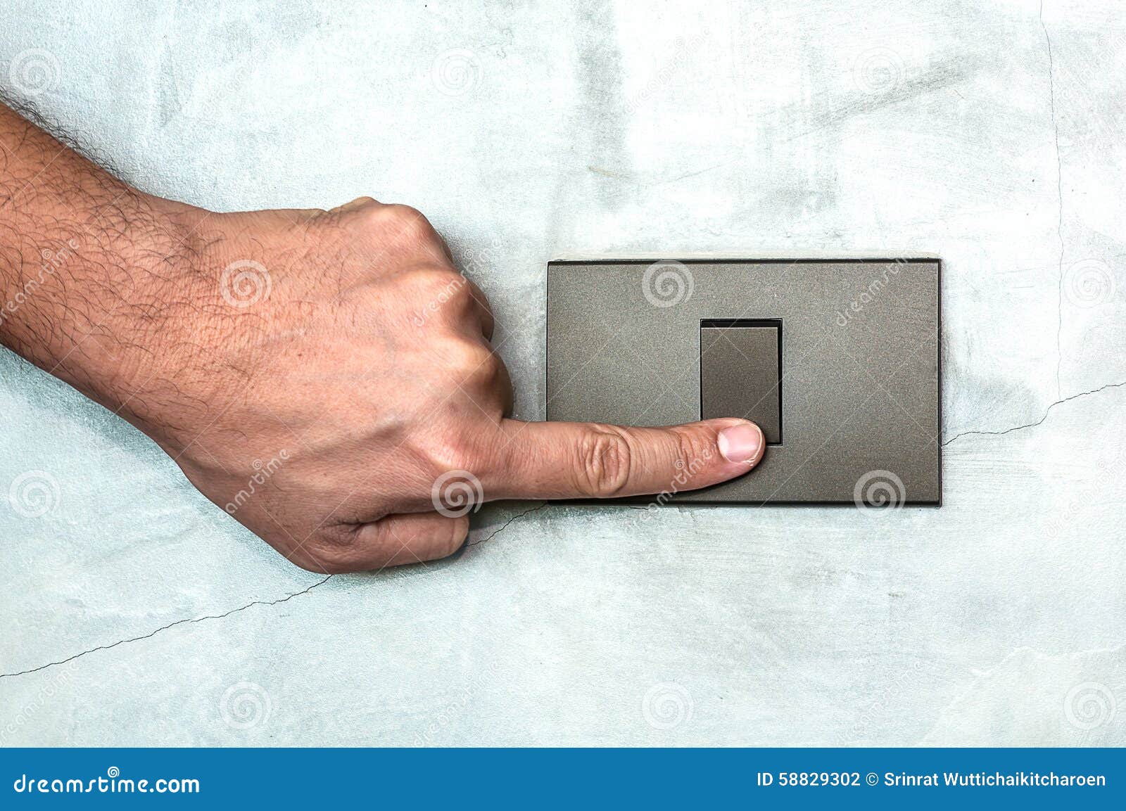 Light switch and finger stock photo. Image of electric - 58829302